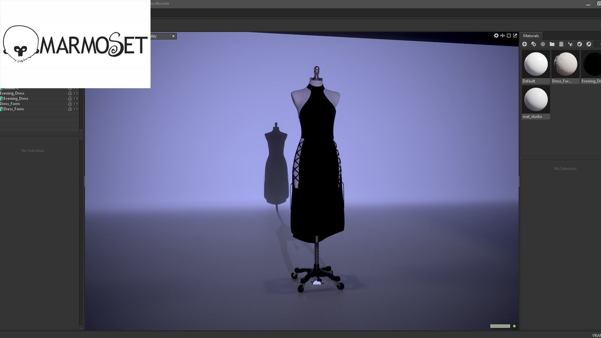 Evening Dress on Dress Form 3D model | CGTrader