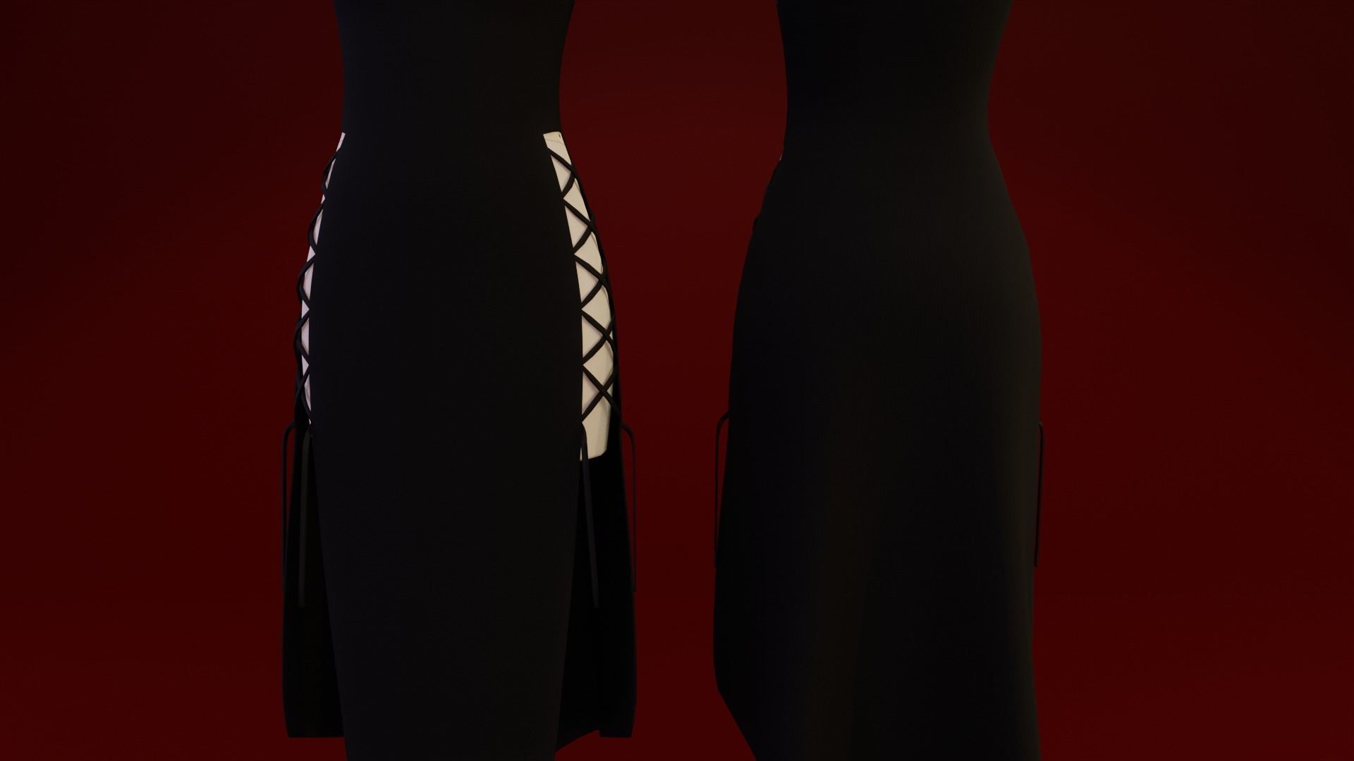Evening Dress on Dress Form 3D model | CGTrader