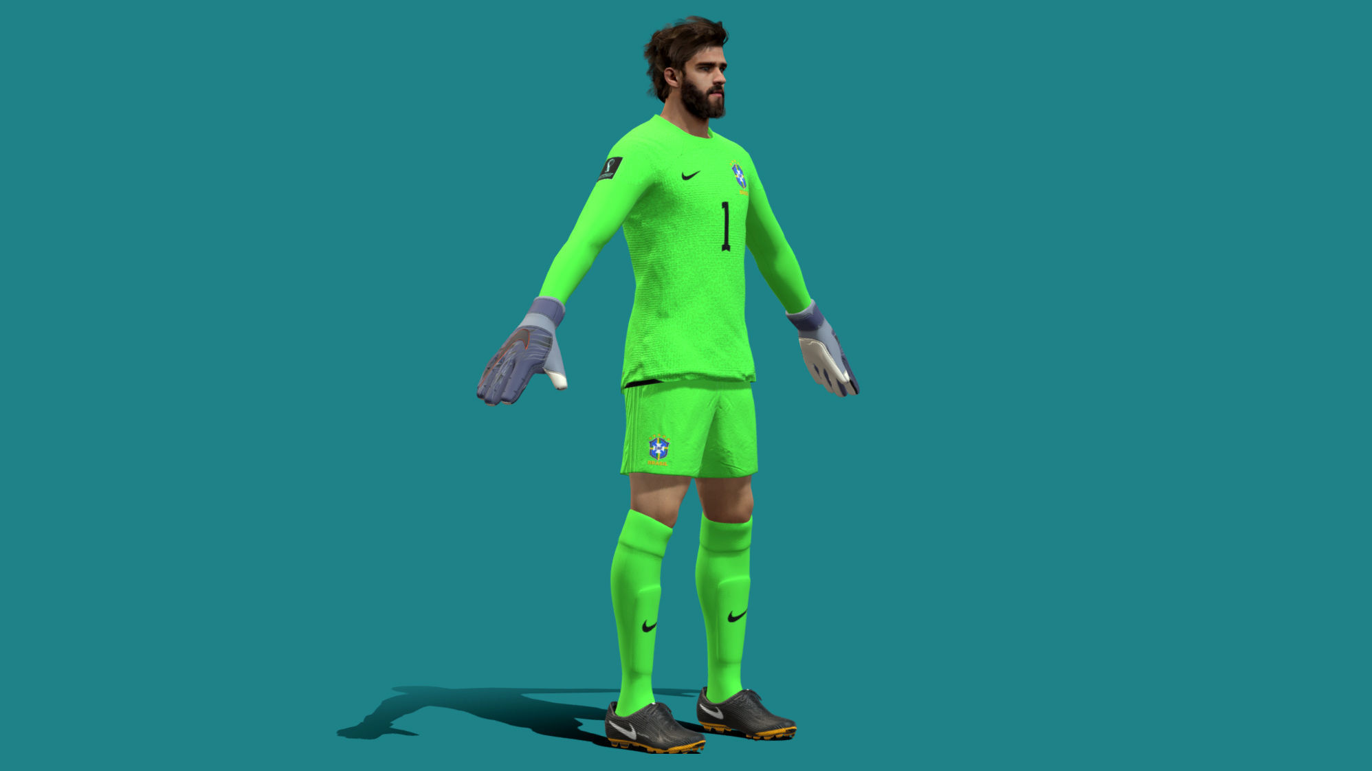 Alisson Becker Brazil Worldcup 2022 3D model animated rigged | CGTrader