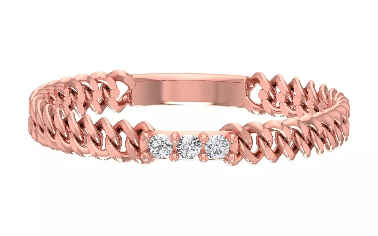 Solitaire Women Light Weight chain Band Ring 3D model 3D printable ...