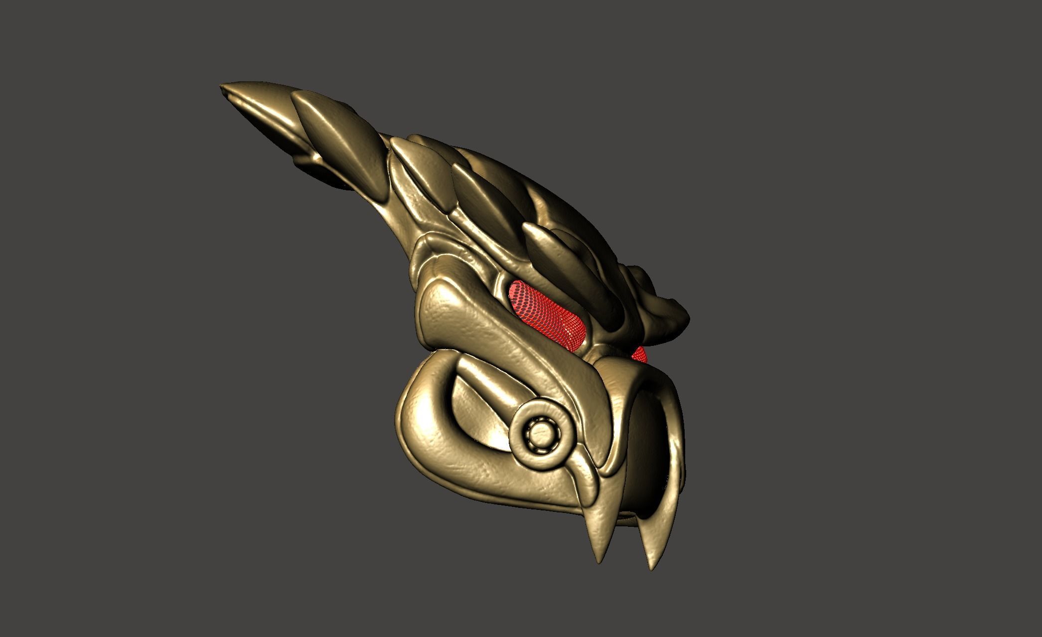 GOLDEN ANGEL PREDATOR BIO MASK Hi-Poly STL for 3D printing 3D model 3D ...