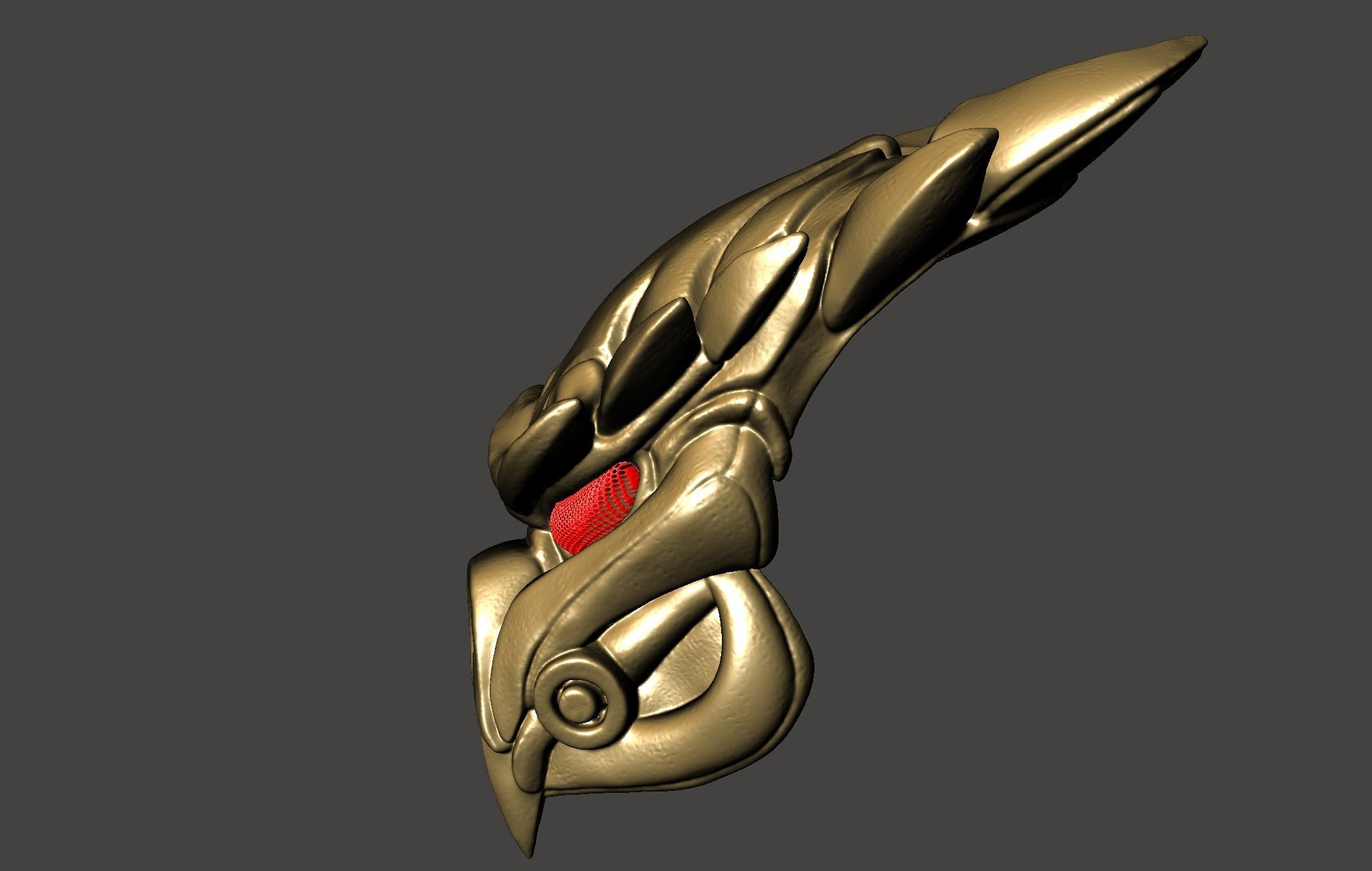 GOLDEN ANGEL PREDATOR BIO MASK Hi-Poly STL for 3D printing 3D model 3D ...