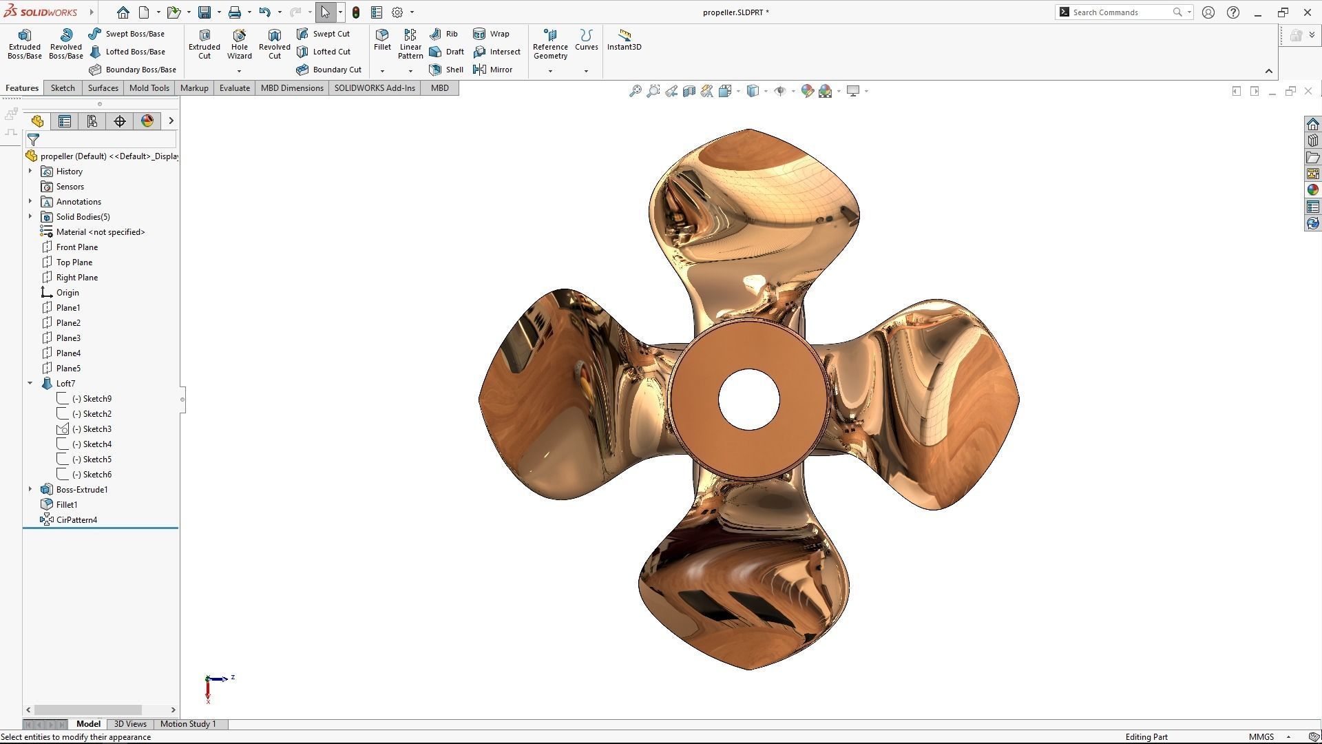 High-Performance Revolutionary SolidWorks Propeller Design 3D model 3D ...
