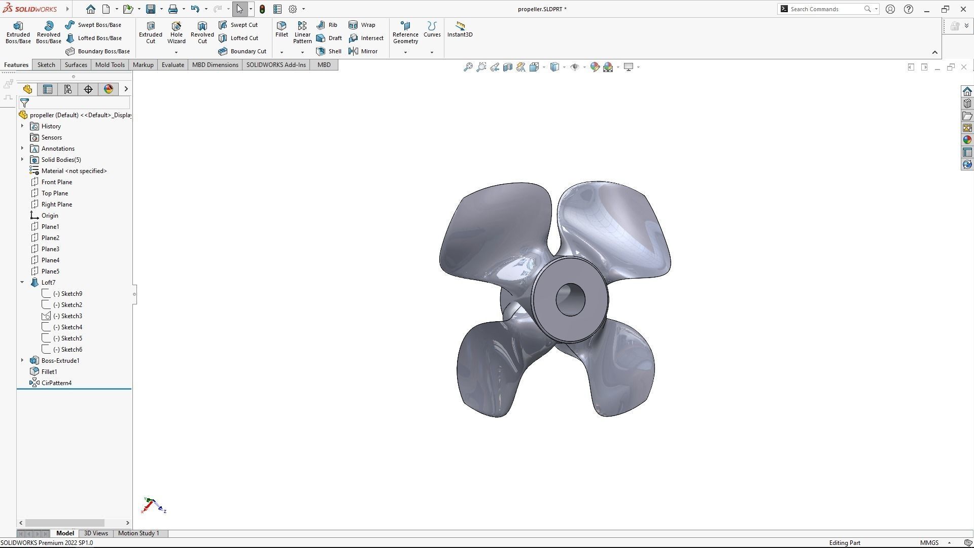 High-Performance Revolutionary SolidWorks Propeller Design 3D model 3D ...