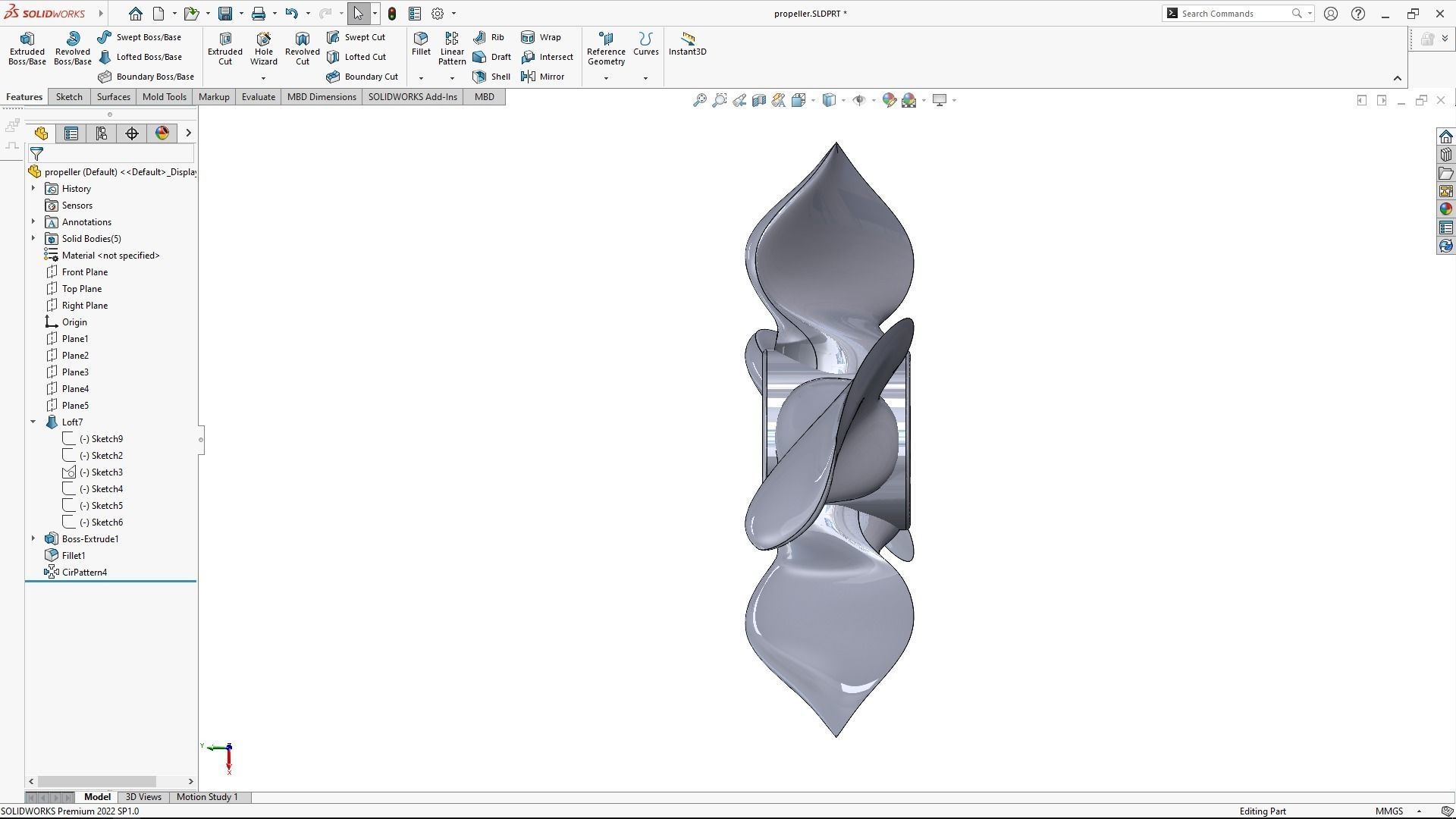 High-Performance Revolutionary SolidWorks Propeller Design 3D model 3D ...