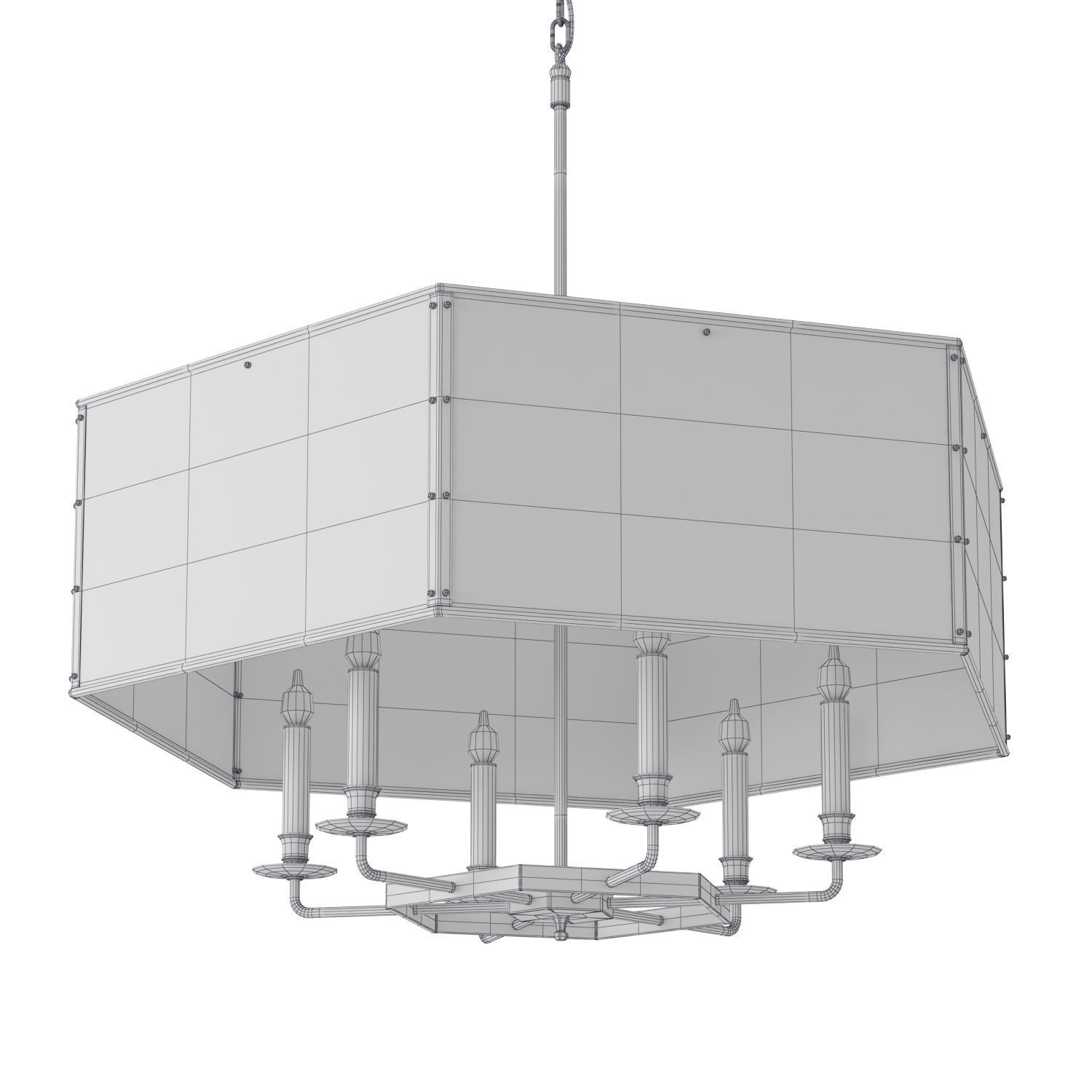 3D model Charles Edwards Hanging Hexagonal Drum Shade Light VR / AR ...