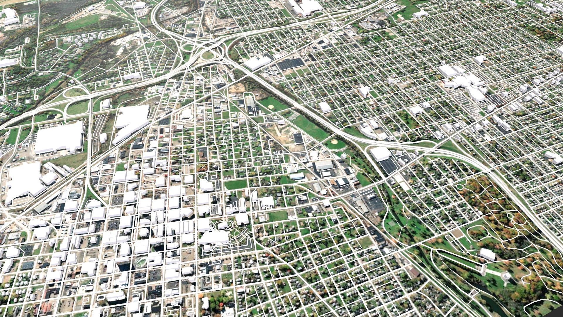 Cityscape Canton Ohio USA 3D model | CGTrader