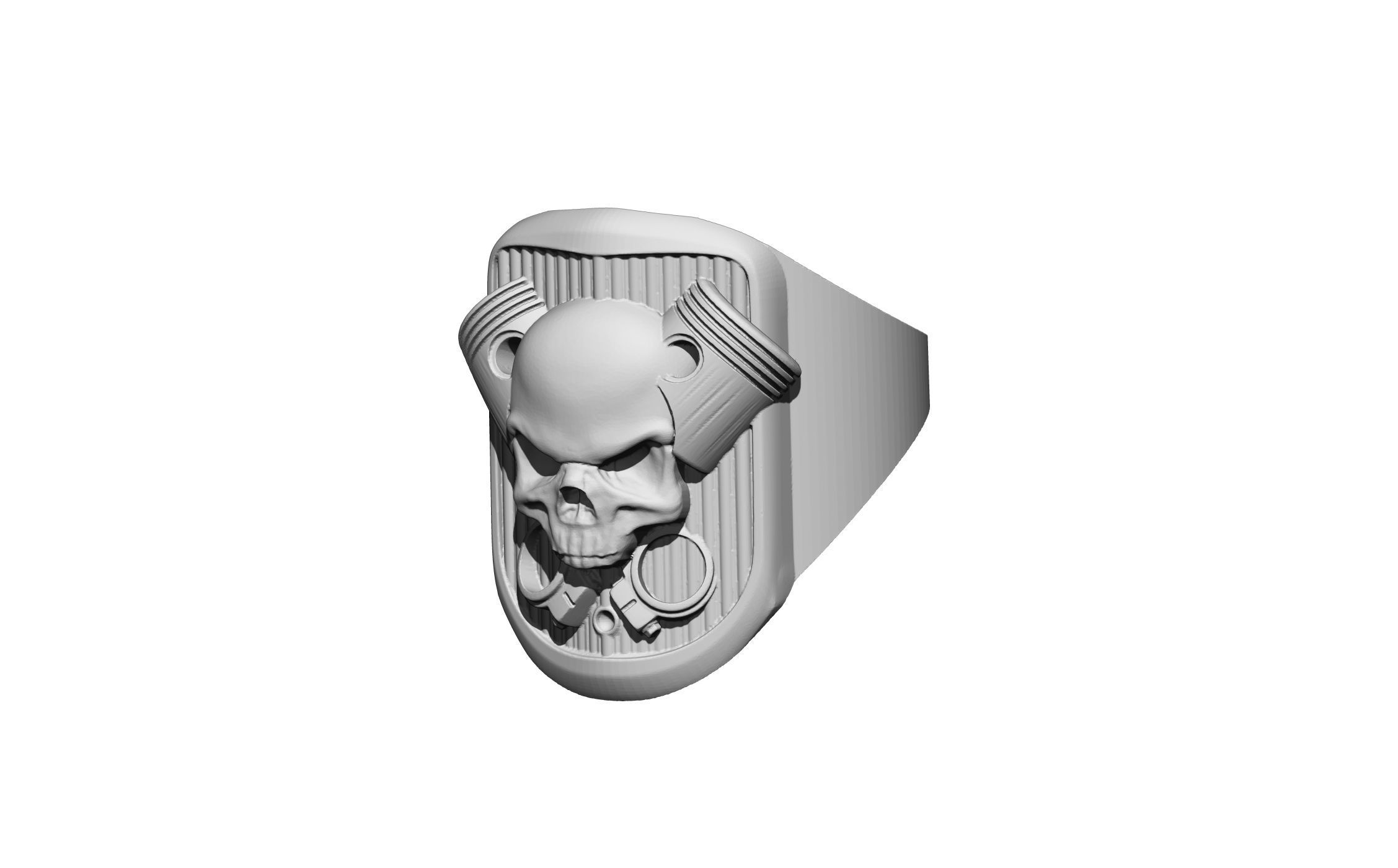 Fury Mad Skull Car Grille Piston Ring Jewellery Signet 3D model 3D ...