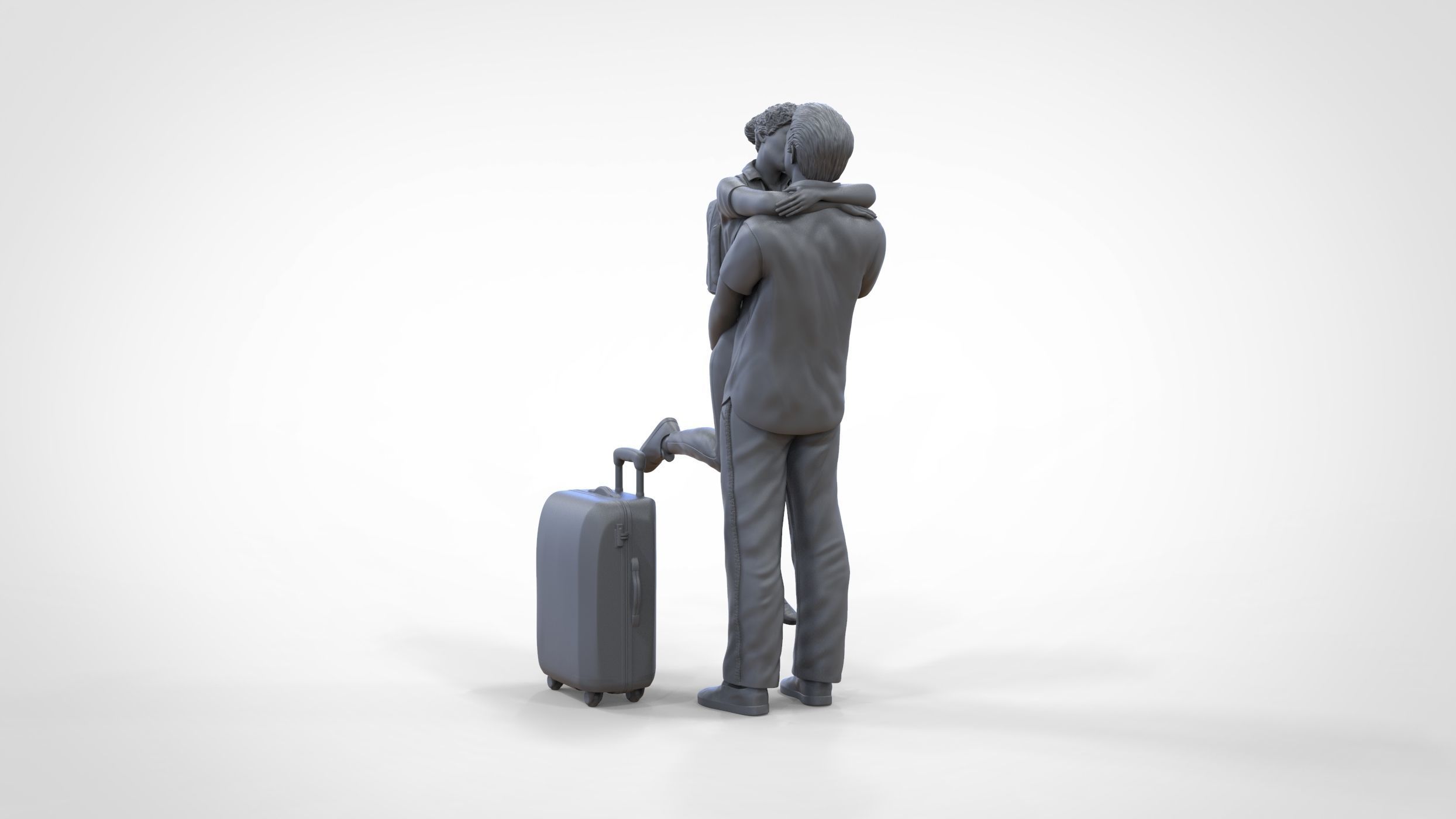 A couple saying goodbye at the station 3D model 3D printable | CGTrader