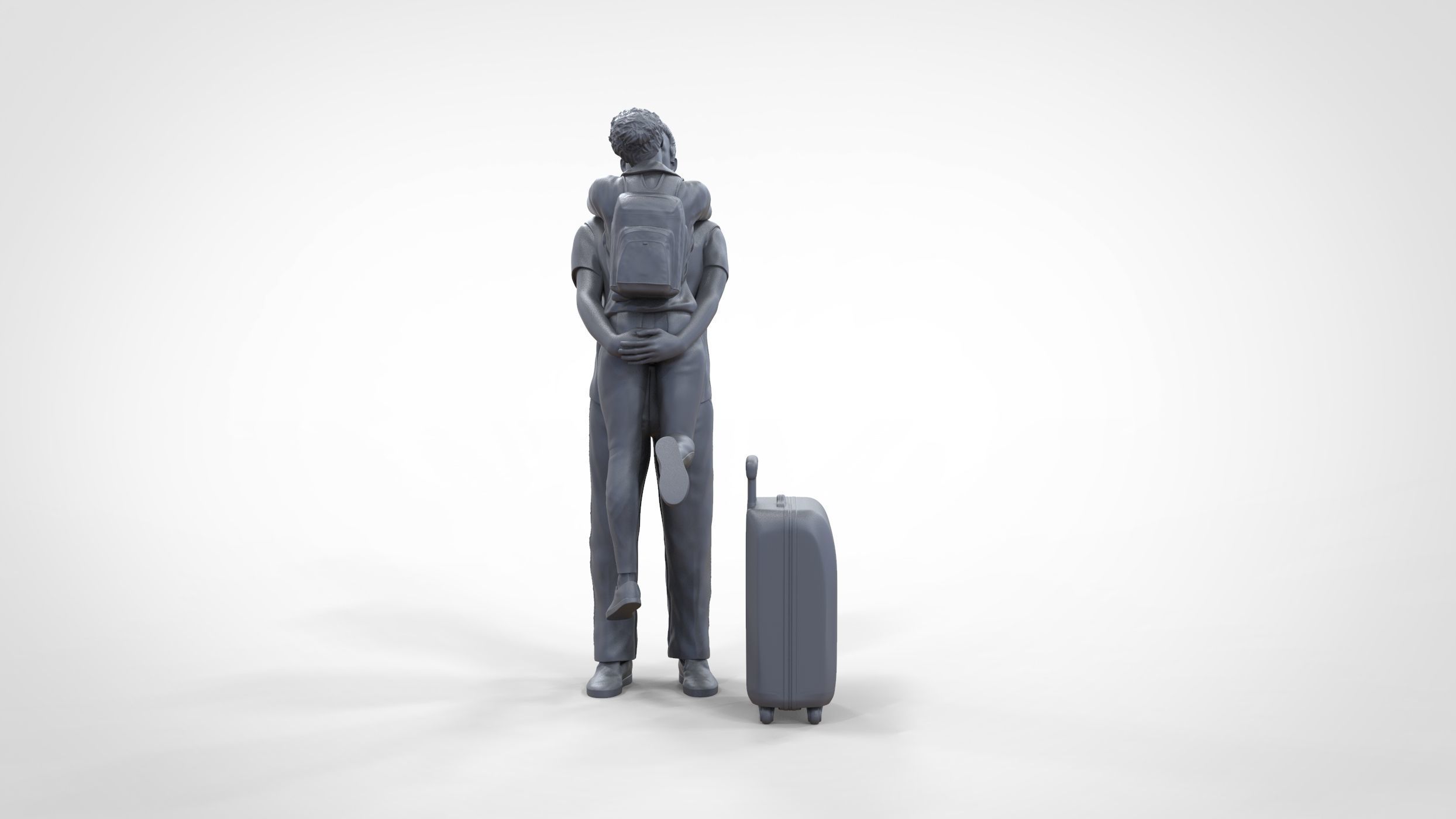 A couple saying goodbye at the station 3D model 3D printable | CGTrader