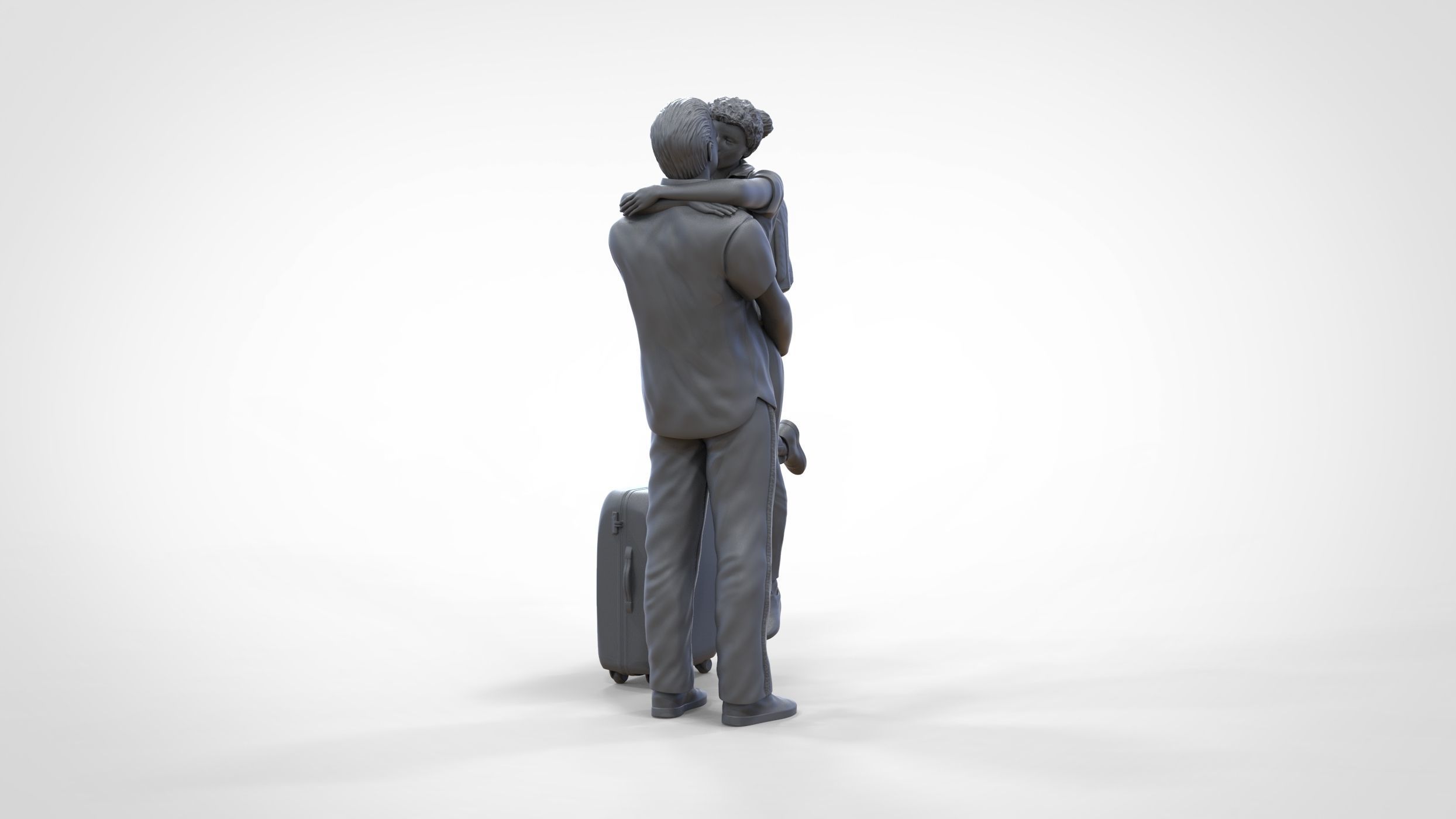 A couple saying goodbye at the station 3D model 3D printable | CGTrader
