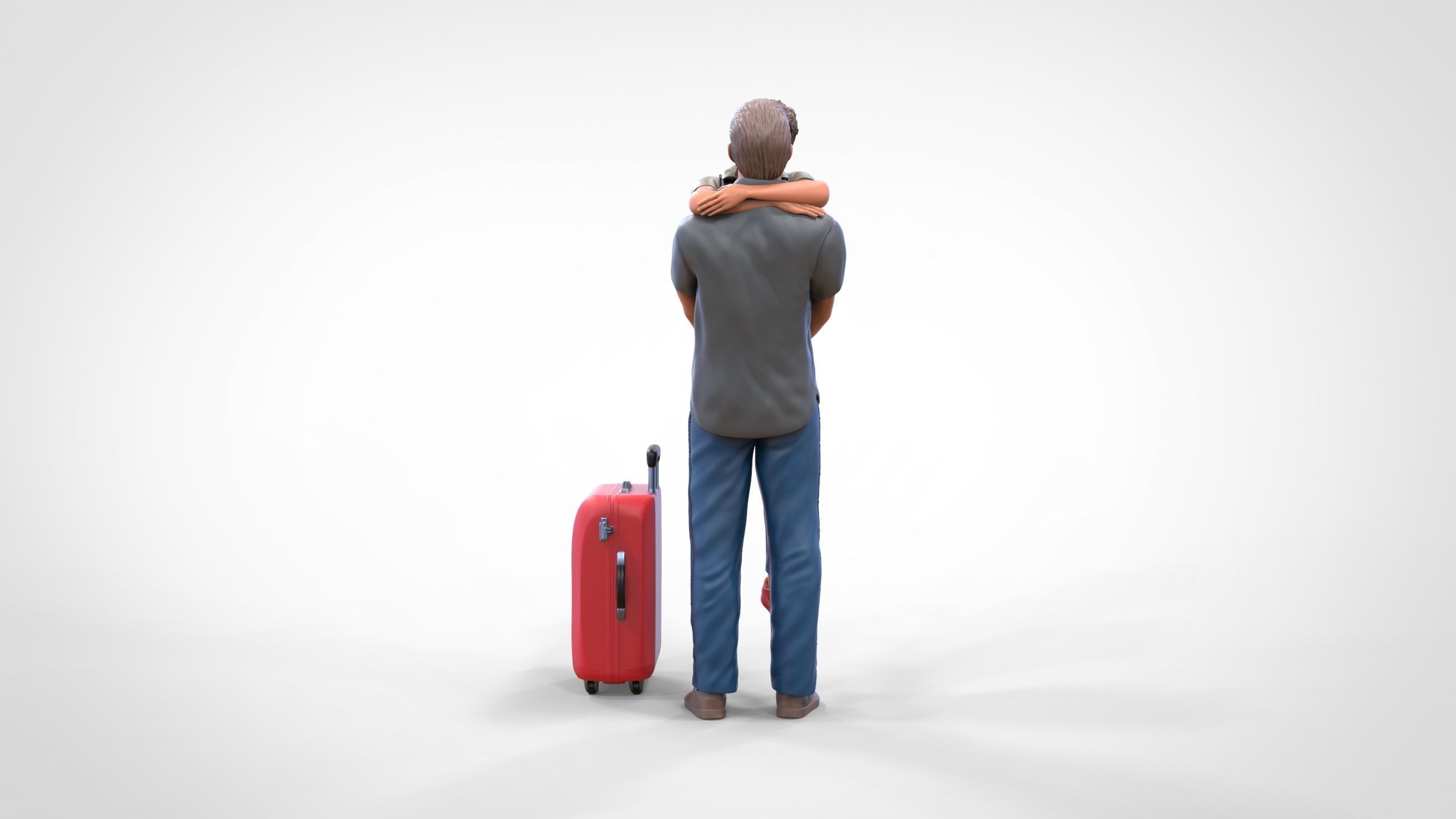 A couple saying goodbye at the station 3D model 3D printable | CGTrader