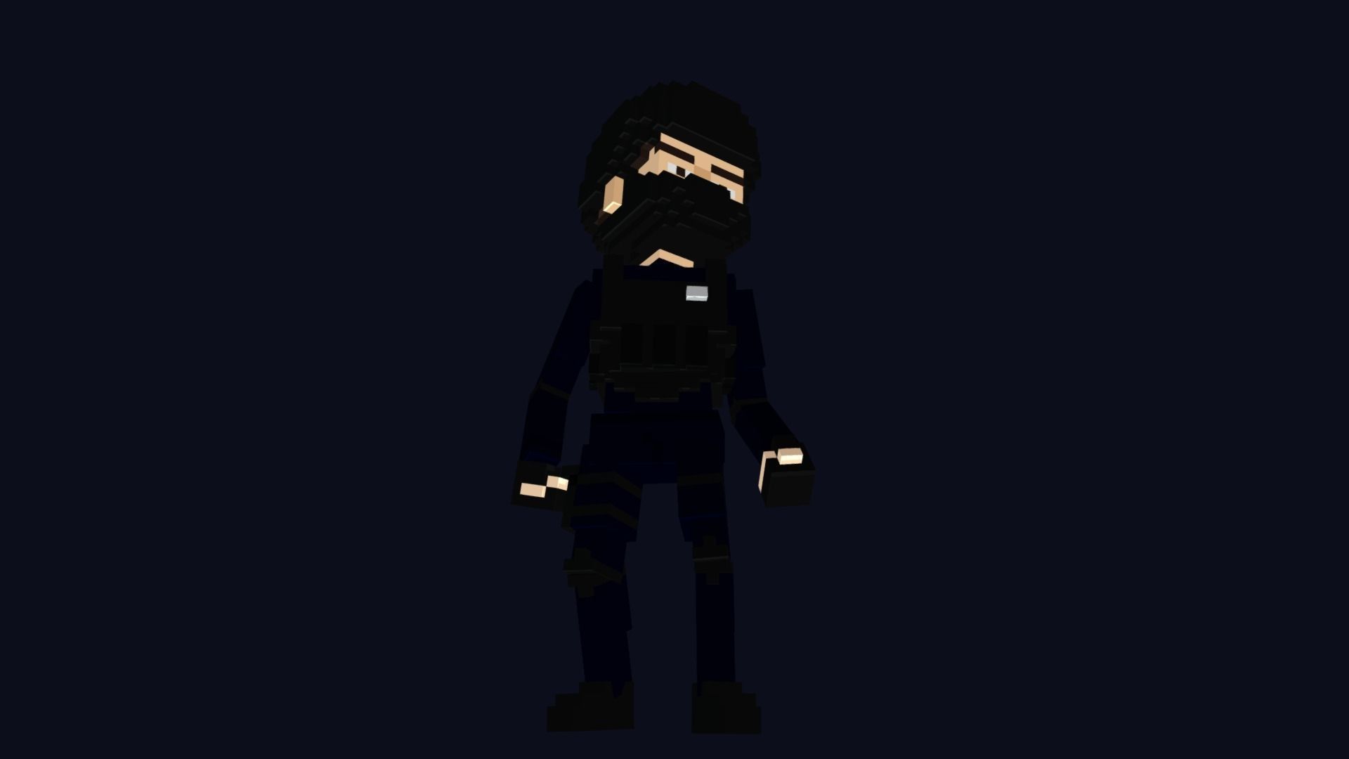 3D model Swat Character - 3D Voxel Low Poly Model VR / AR / low-poly ...