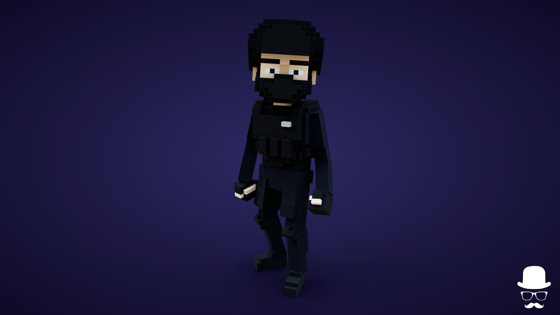 3D model Swat Character - 3D Voxel Low Poly Model VR / AR / low-poly ...
