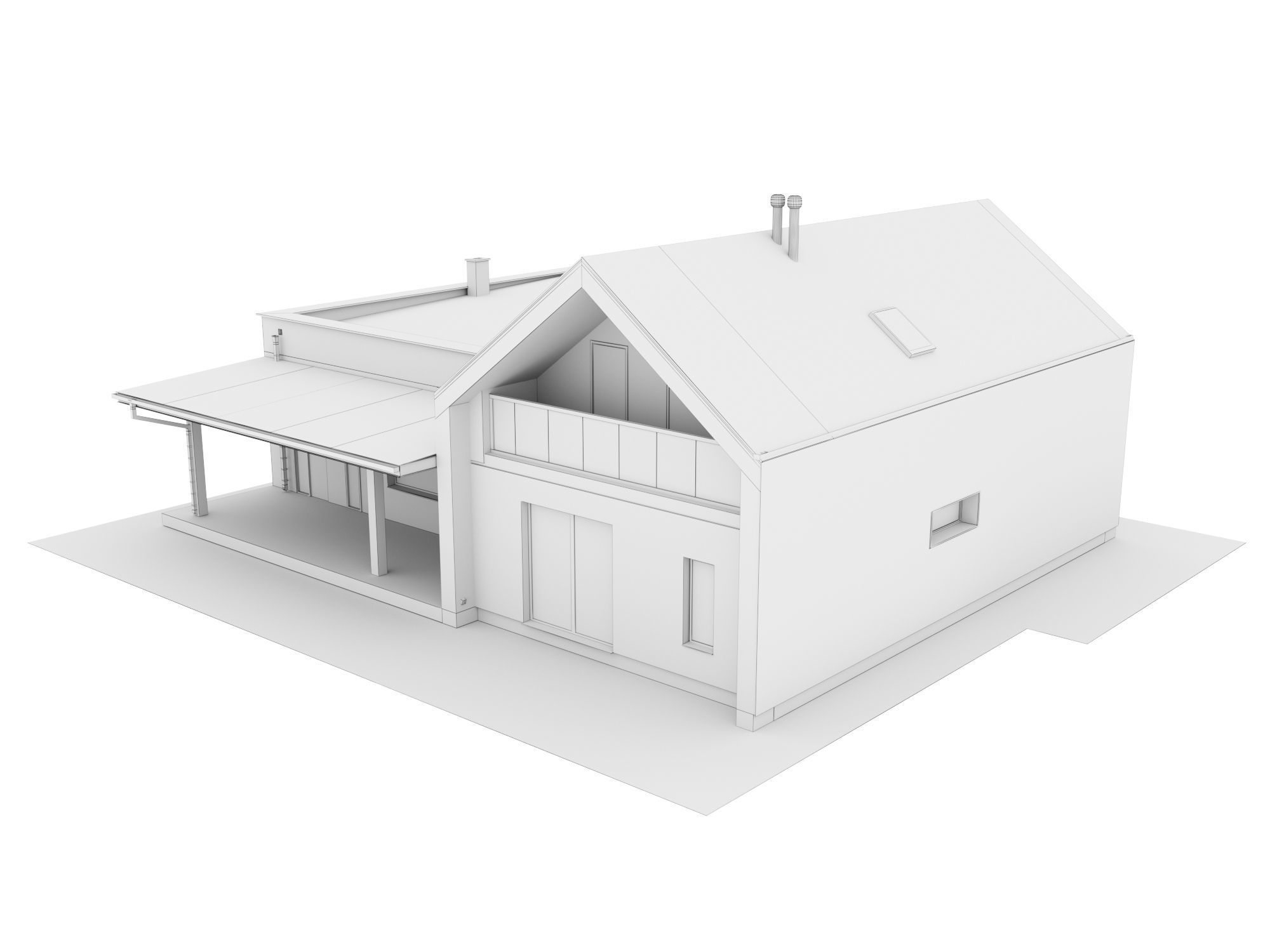 Barn house 3D model | CGTrader