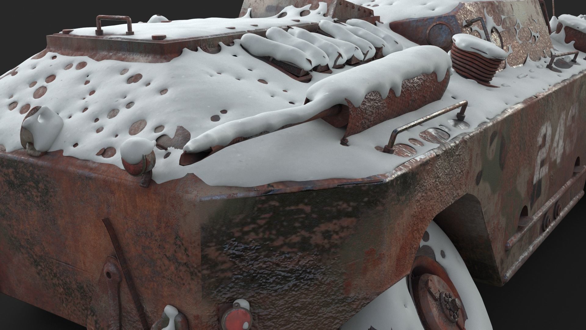 FUG OT 65 Destroyed Snow 3D model | CGTrader