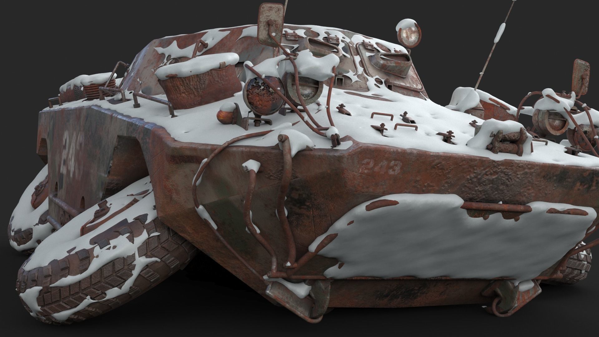 FUG OT 65 Destroyed Snow 3D model | CGTrader