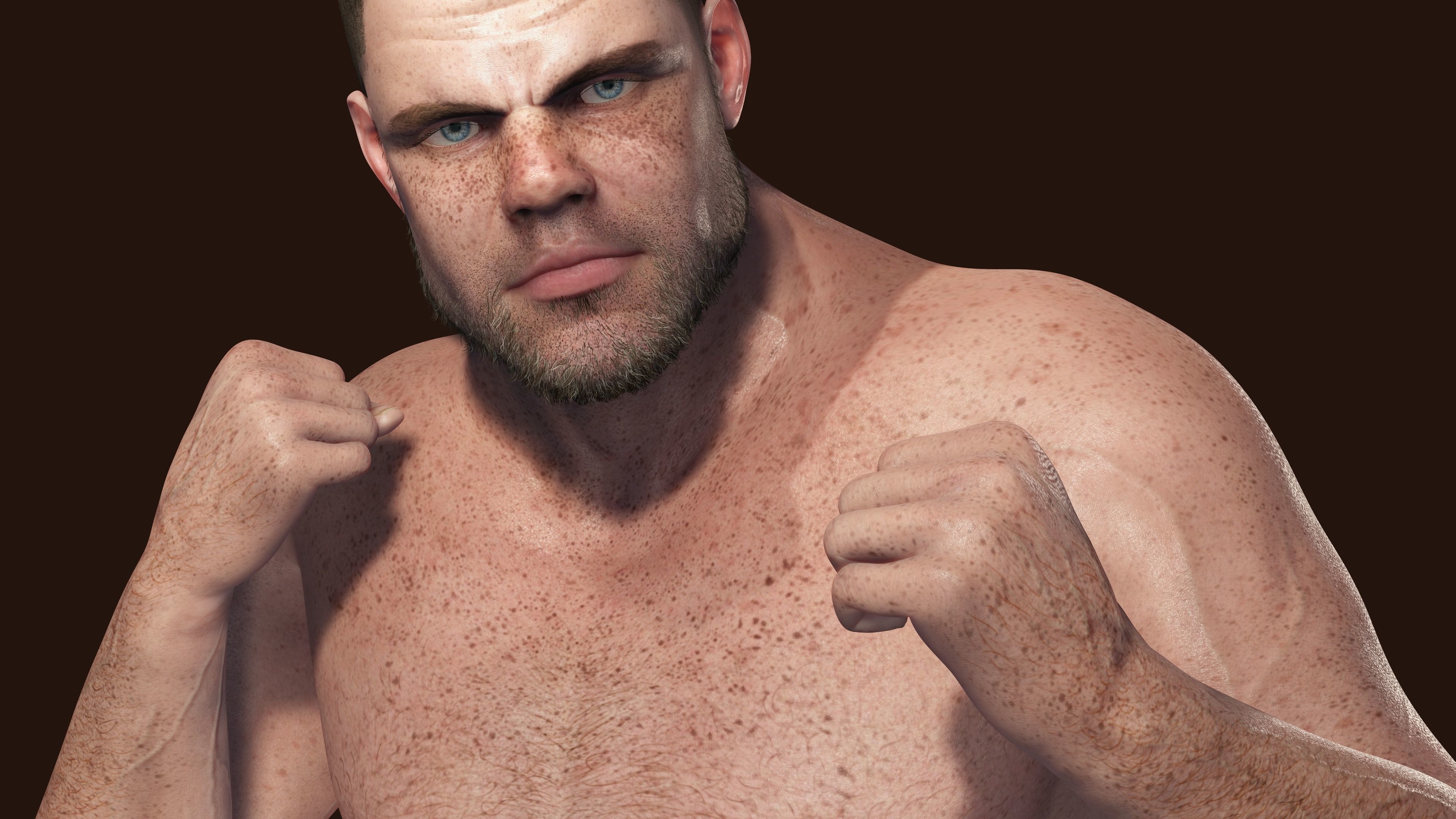 Realistic Man Base Mesh rigged and ready with facial free free VR / AR ...