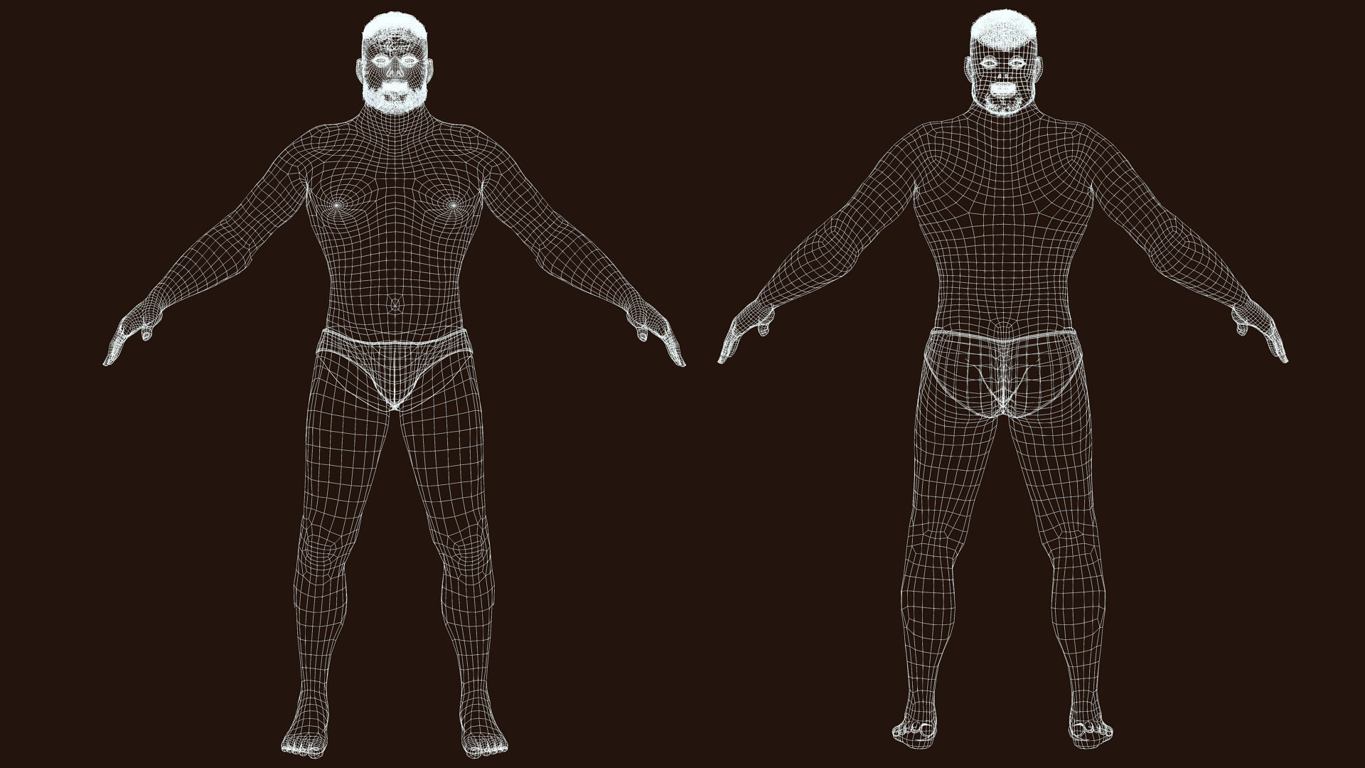 Realistic Man Base Mesh rigged and ready with facial free free VR / AR ...