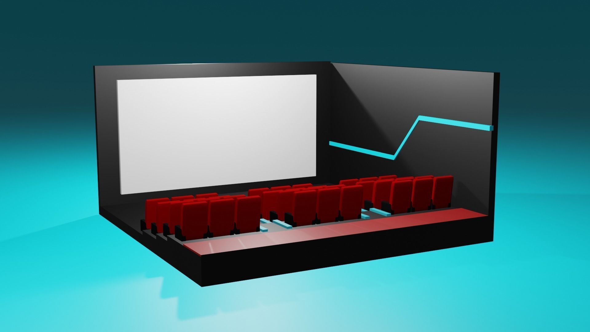Auditorium Hall - Cinema Seating 3D model 3D model | CGTrader