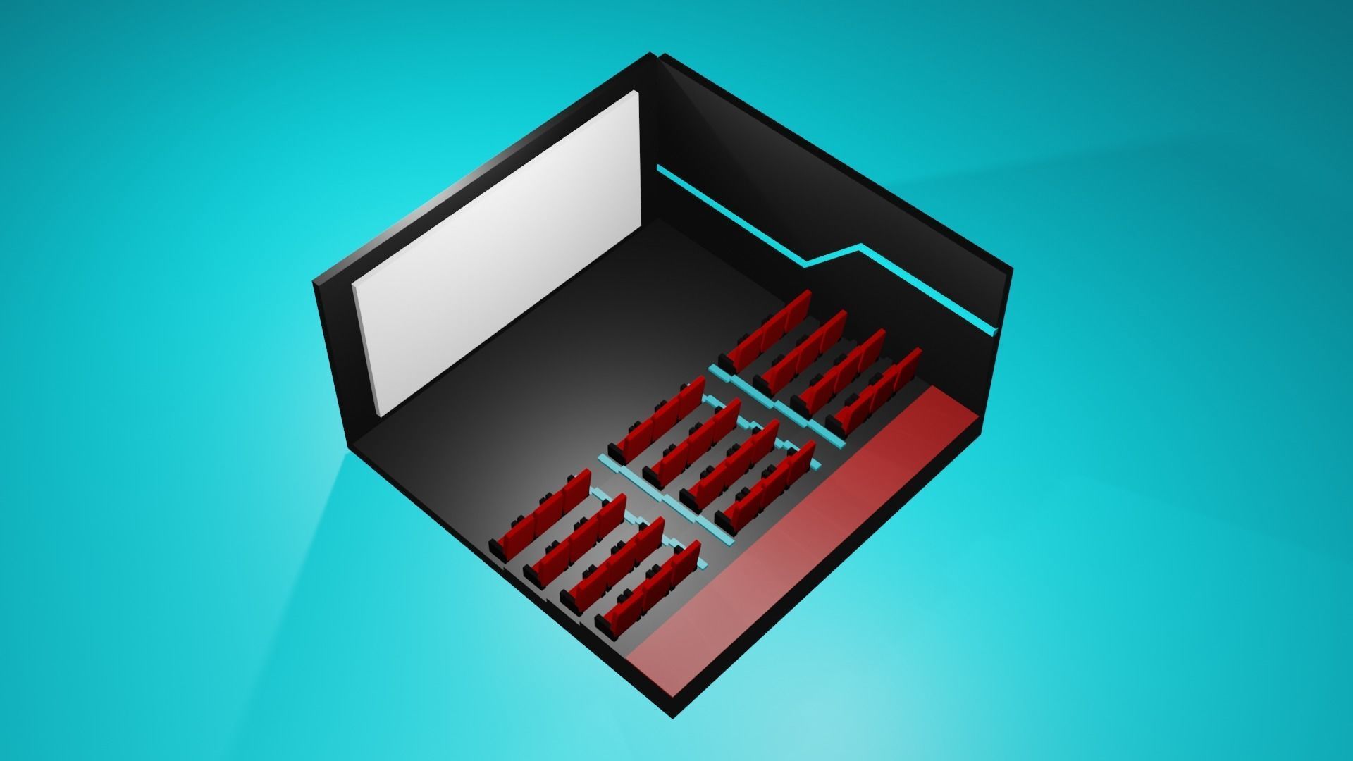 Auditorium Hall - Cinema Seating 3D model 3D model | CGTrader