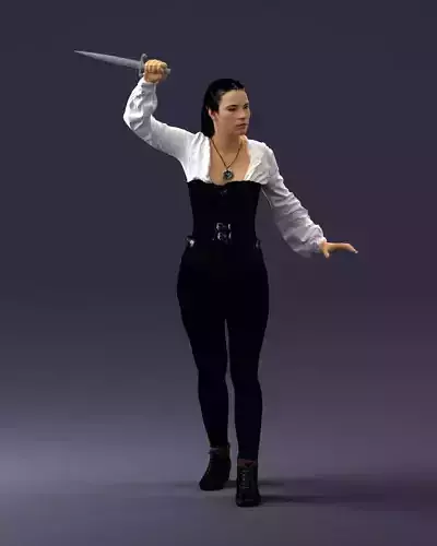 000136 Fantasy Woman with Dagger 0616 3dp 3D model 3D printable | CGTrader