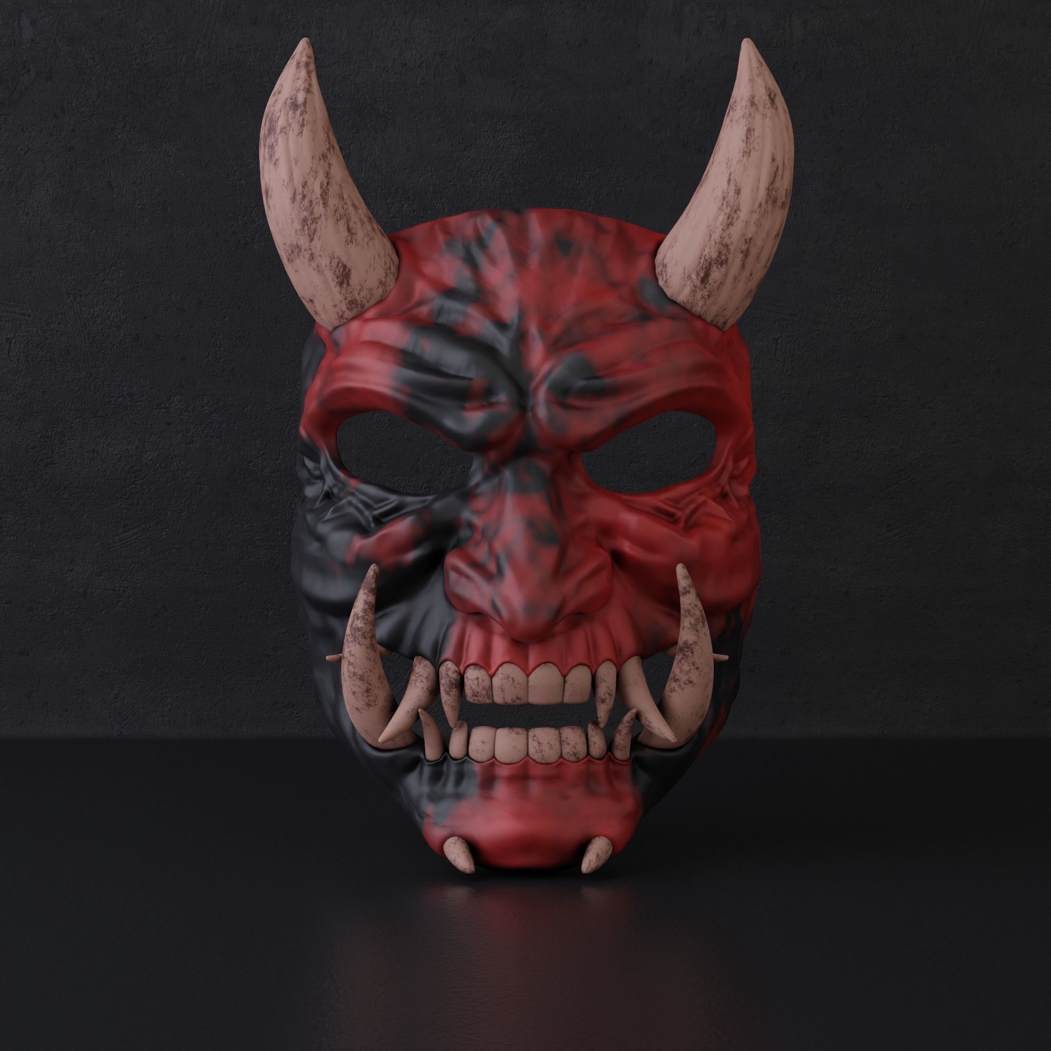 Oni Mask 3D model 3D printable | CGTrader