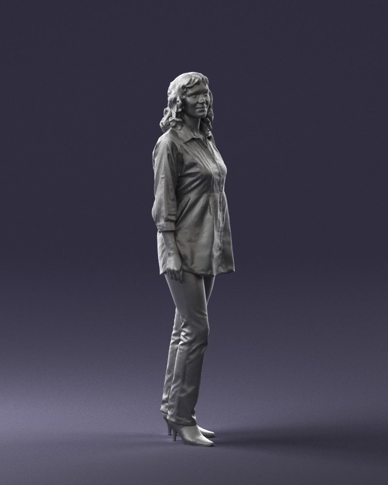 Curly girl in jeans 0723 3D Print Ready 3D model 3D printable | CGTrader