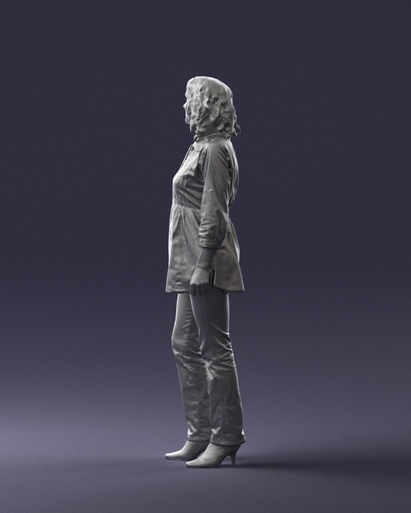 Curly girl in jeans 0723 3D Print Ready 3D model 3D printable | CGTrader