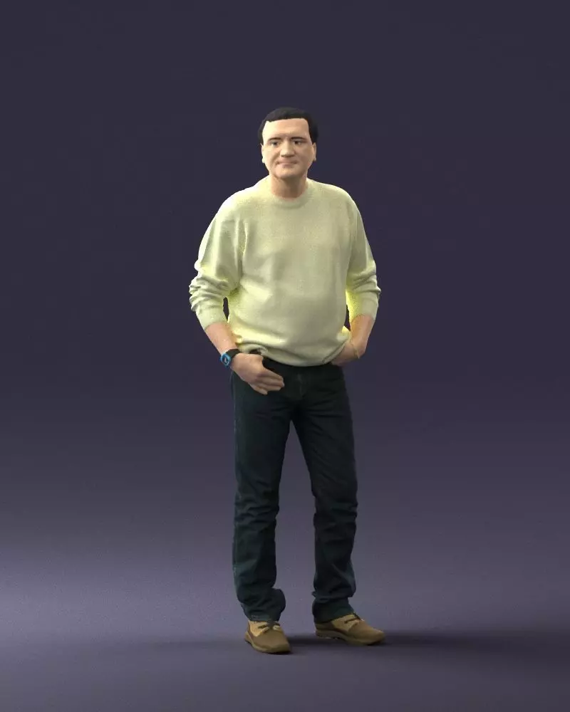 Elderly man light jumper 0696 3D Print Ready 3D model 3D printable ...