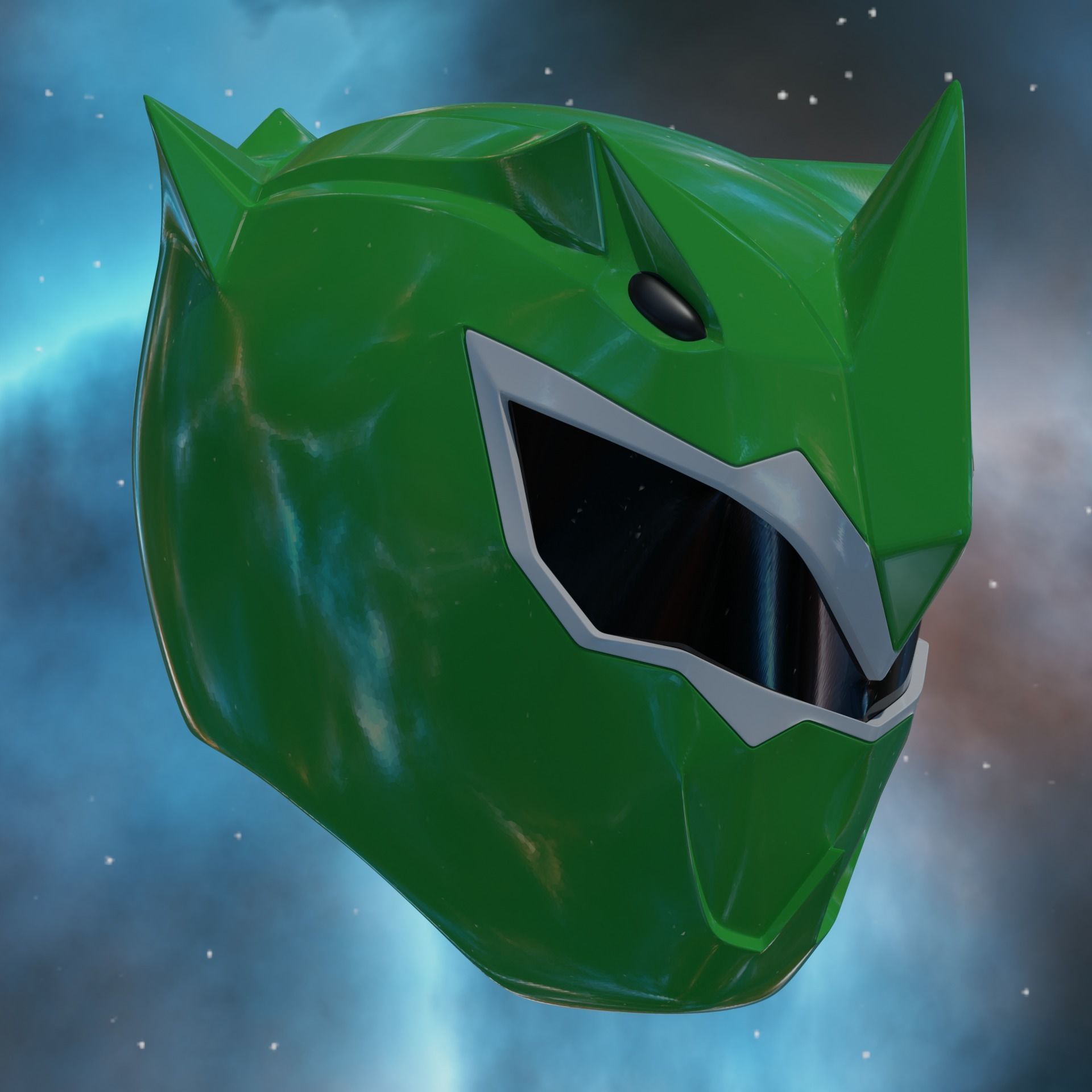 Dino Thunder Green Ranger Helmet 3D model 3D printable | CGTrader