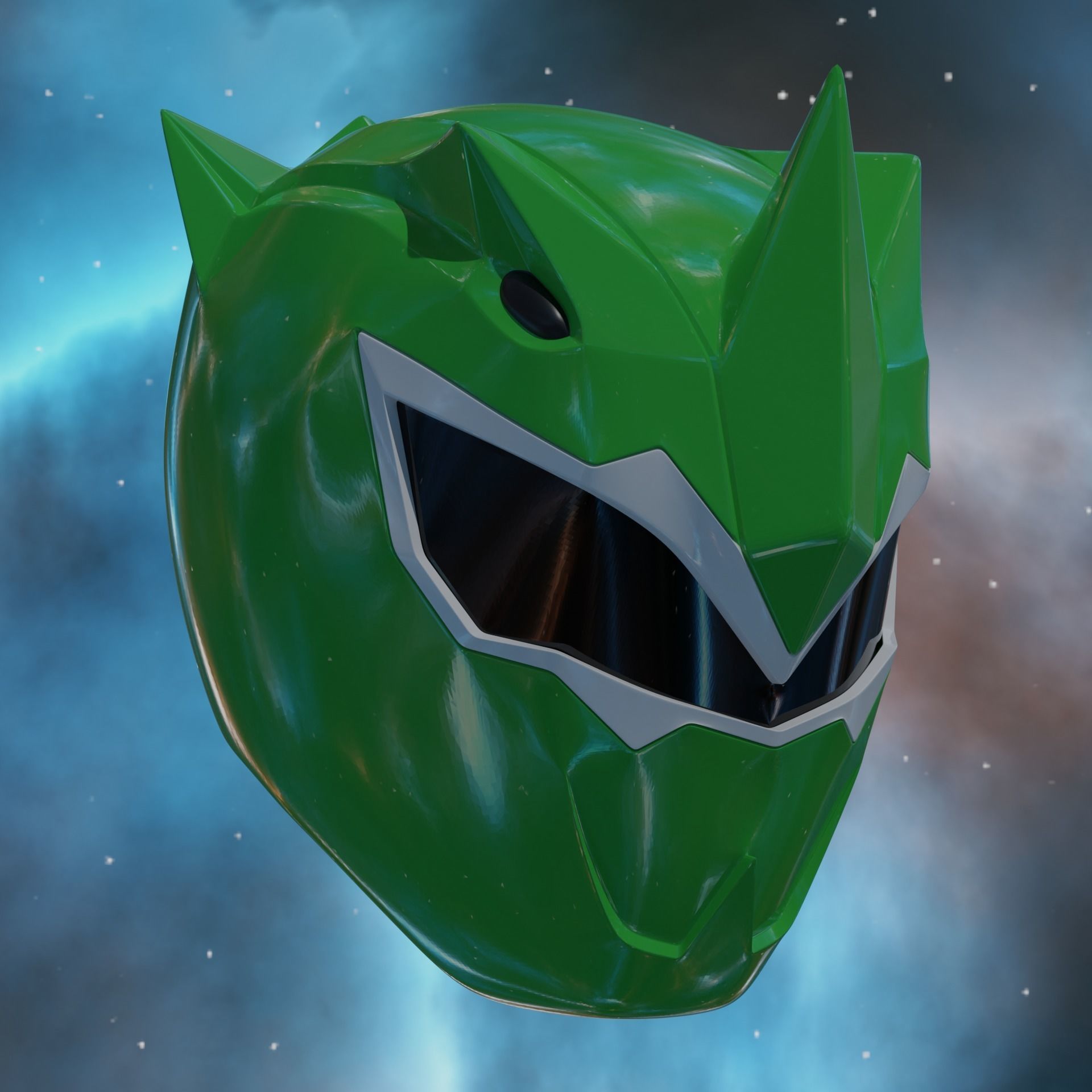 Dino Thunder Green Ranger Helmet 3D model 3D printable | CGTrader