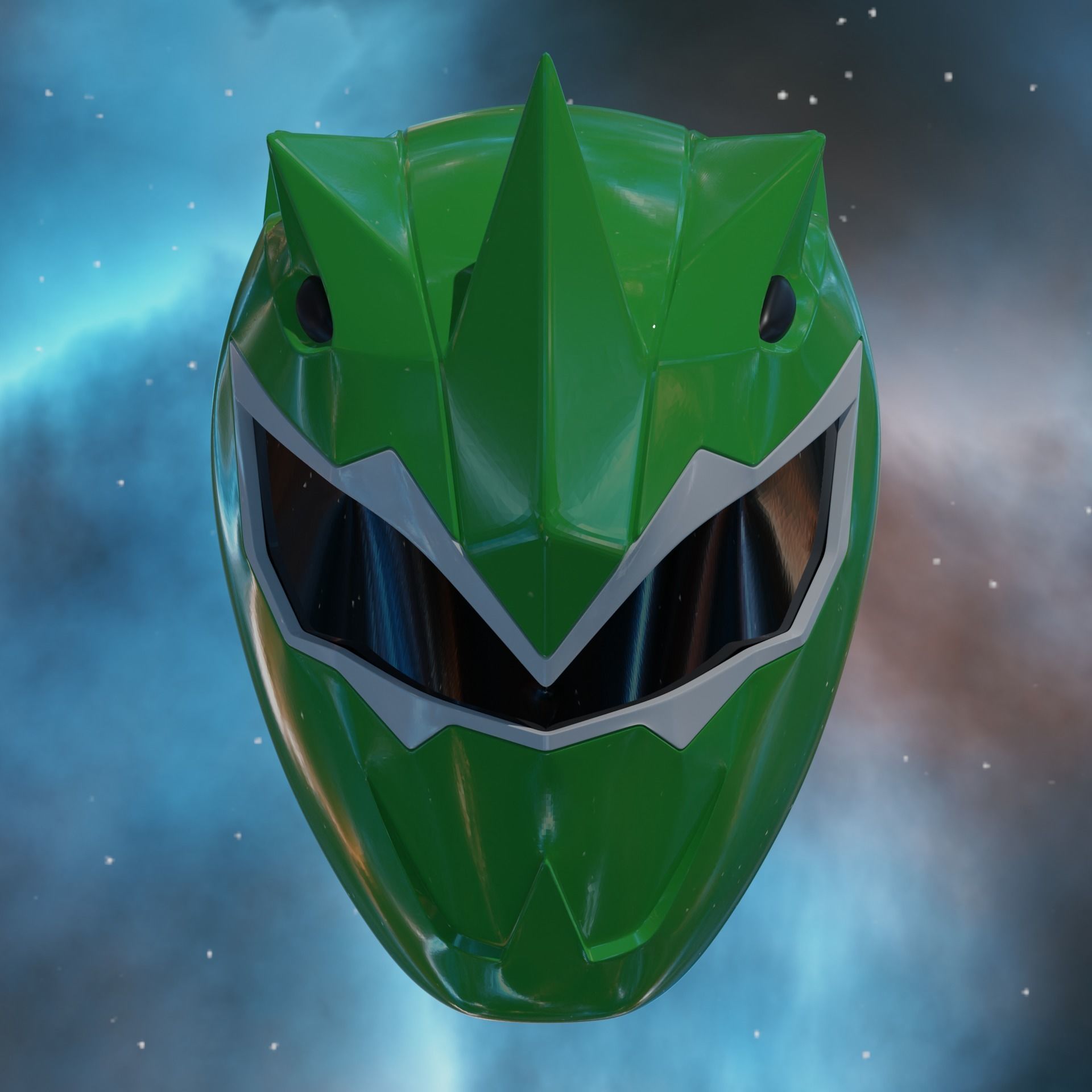 Dino Thunder Green Ranger Helmet 3D model 3D printable | CGTrader