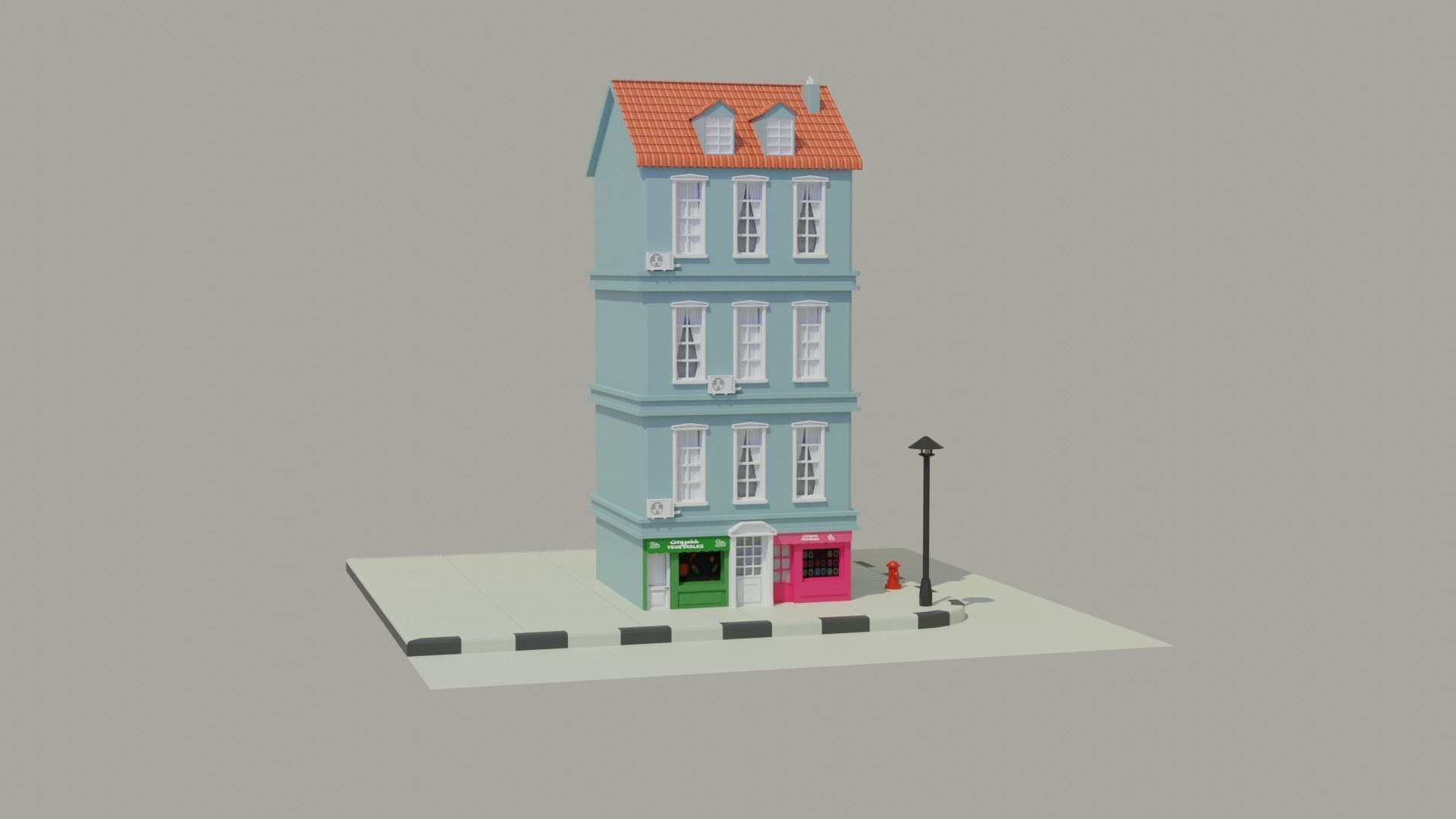 Cartoon Building 3D model | CGTrader