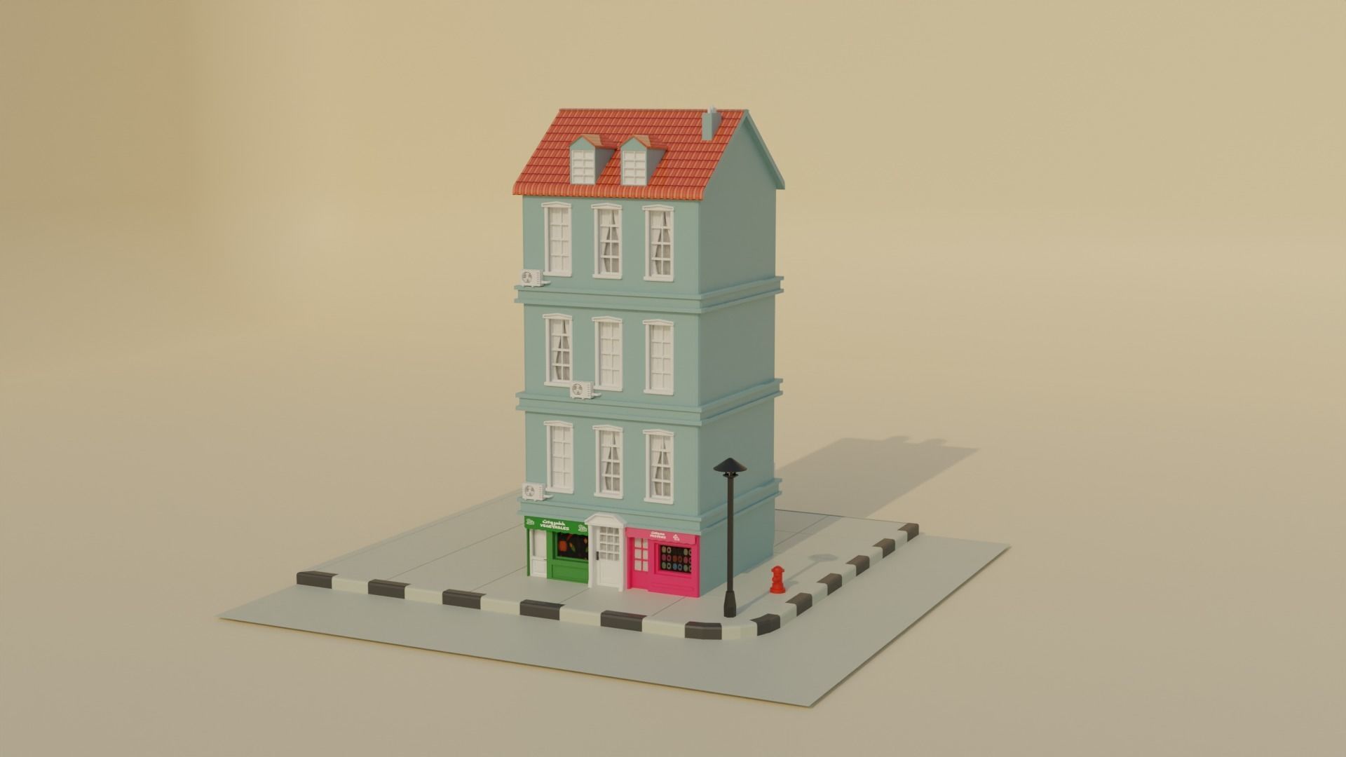 Cartoon Building 3D model | CGTrader