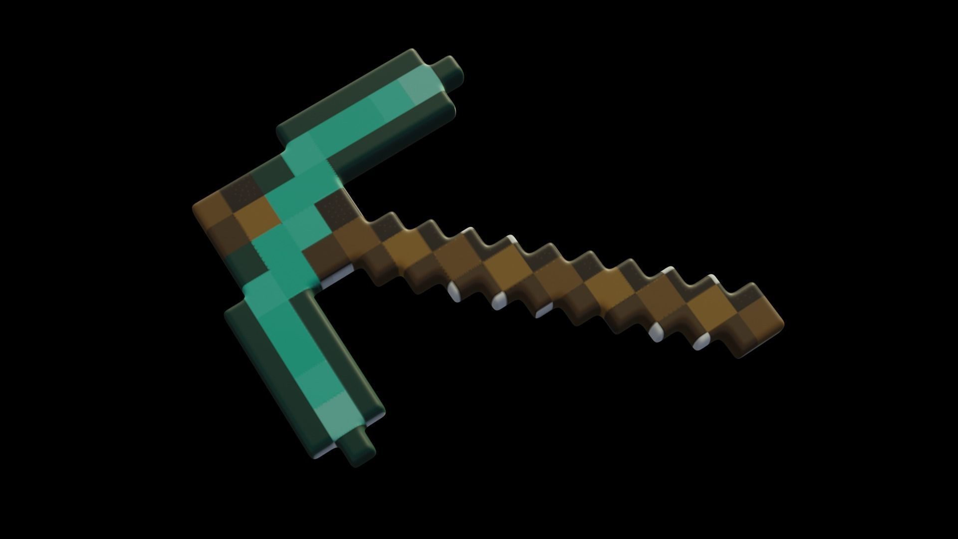 Minecraft Printable Pickaxe 3D model 3D printable | CGTrader