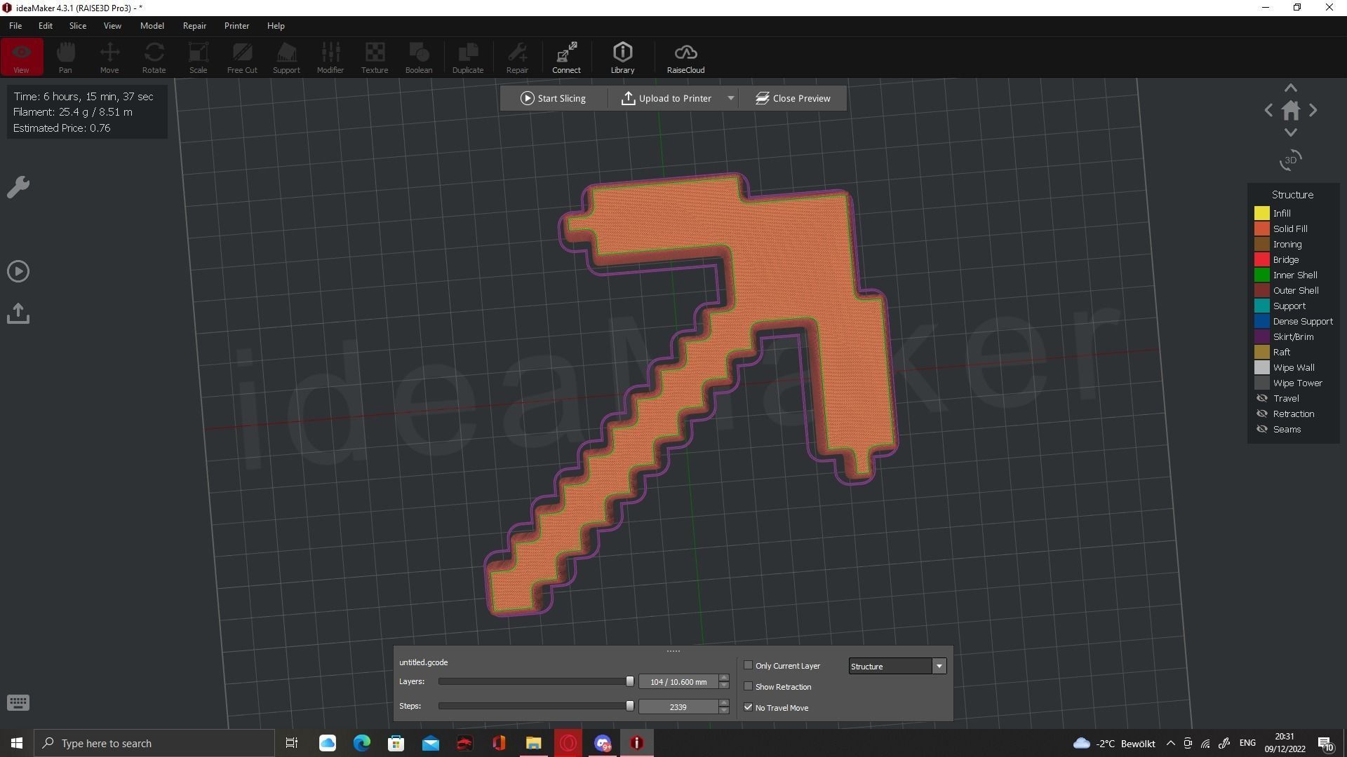 Minecraft Printable Pickaxe 3D model 3D printable | CGTrader