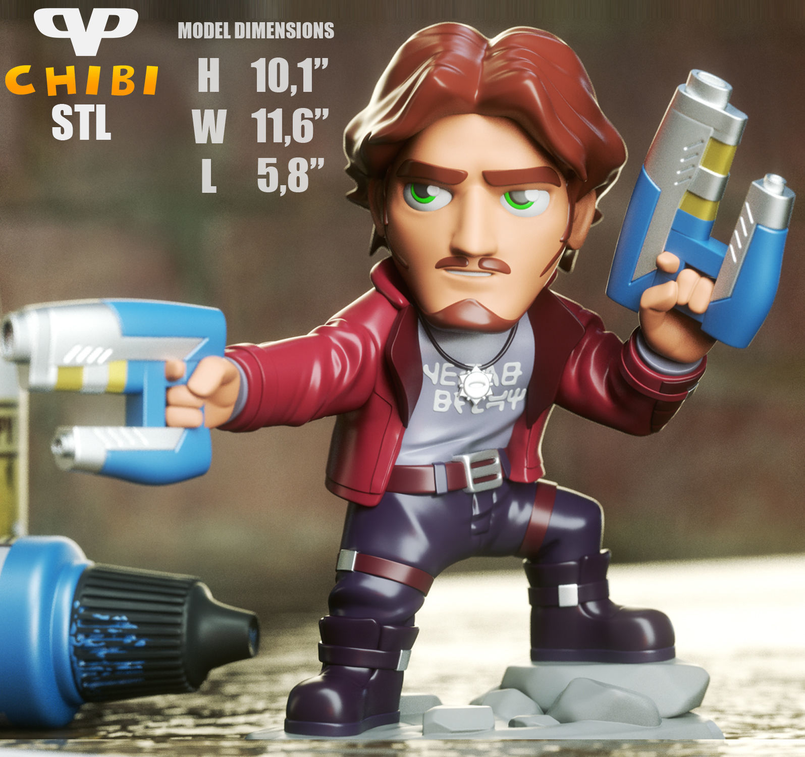 Star-Lord Chibi STL for 3D Printing ChibiSTL 3DXM 3D model 3D printable ...