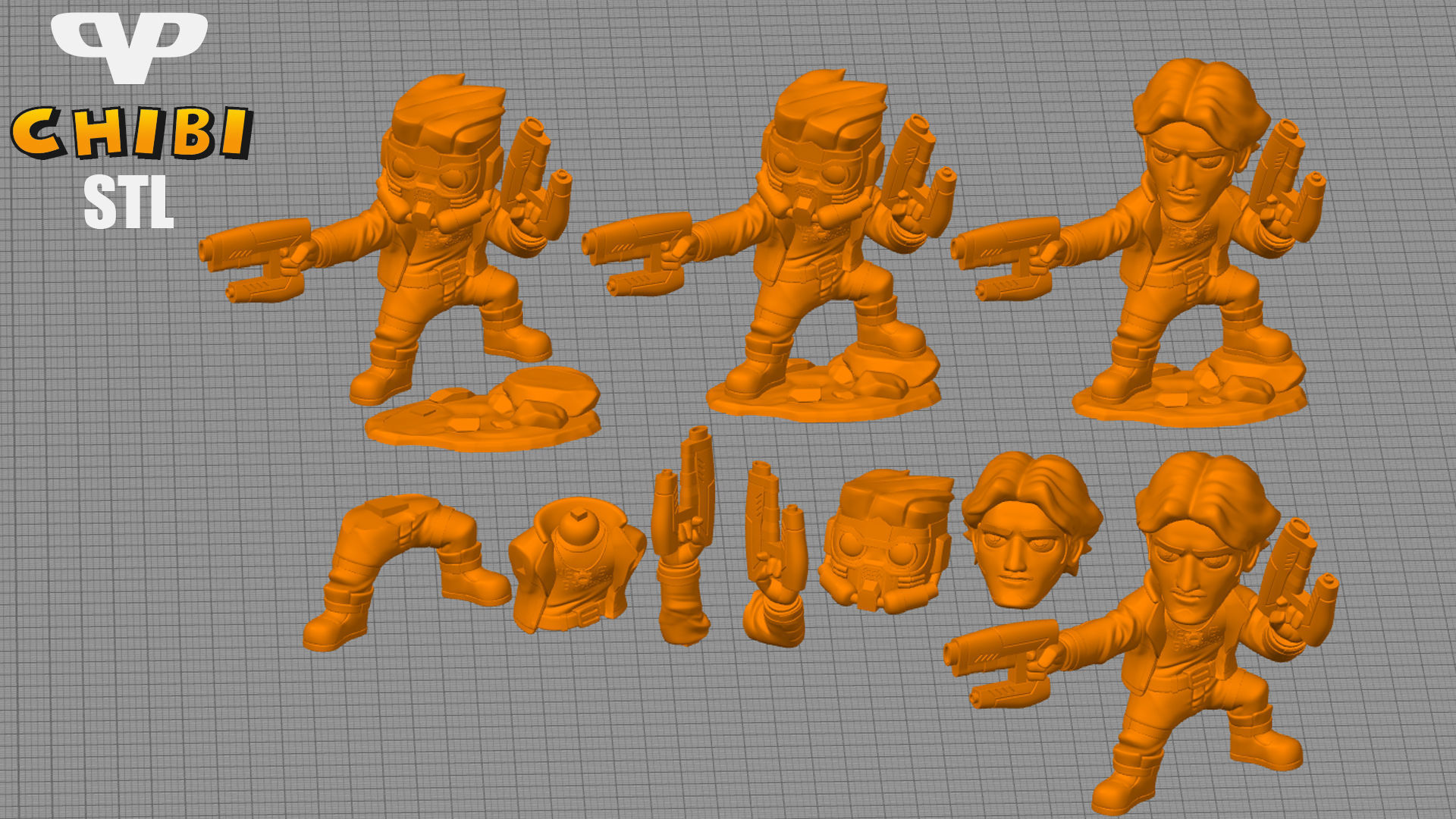 Star-Lord Chibi STL for 3D Printing ChibiSTL 3DXM 3D model 3D printable ...