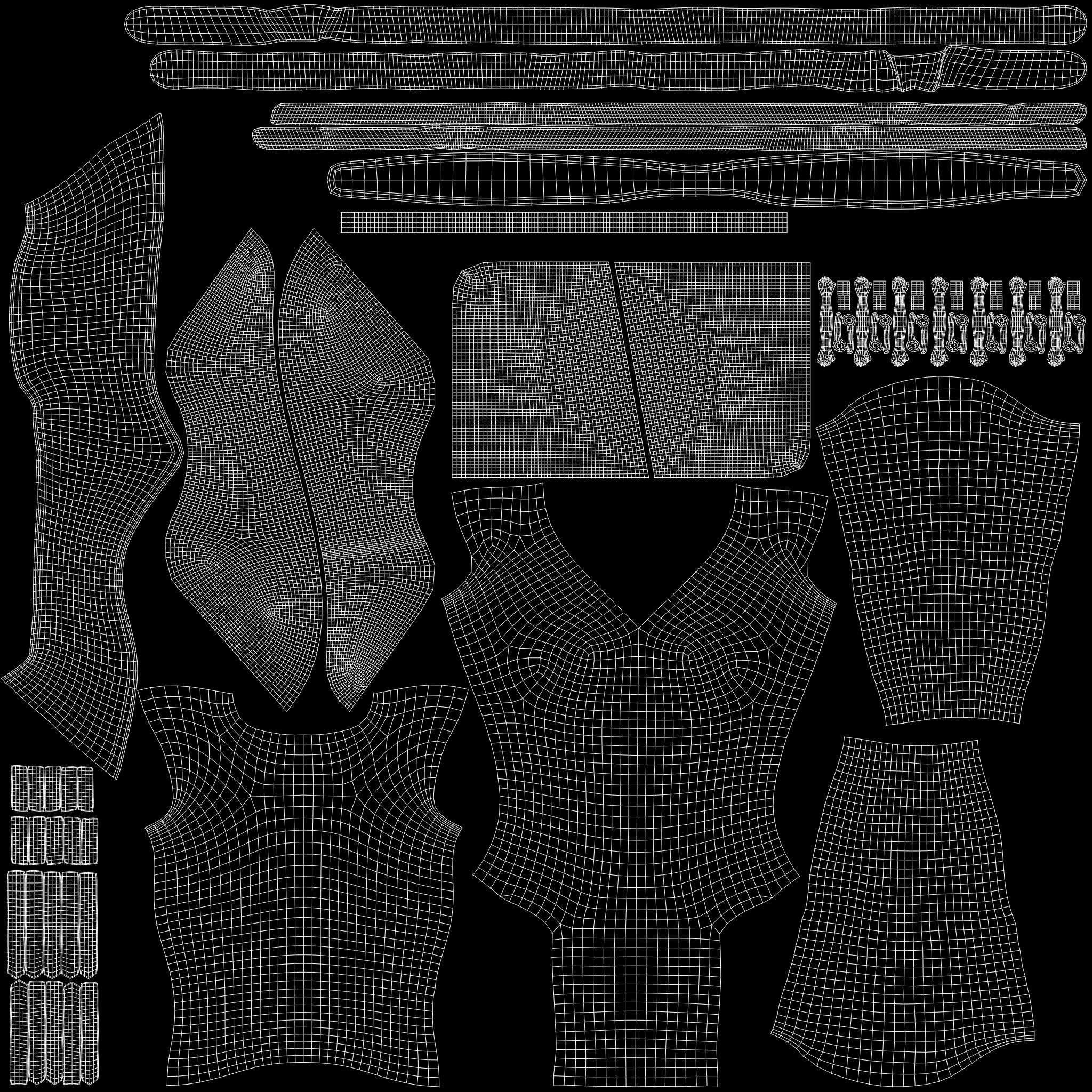 3D model Medieval Fantasy Archer Outfit Top Pants Boots Gloves VR / AR ...