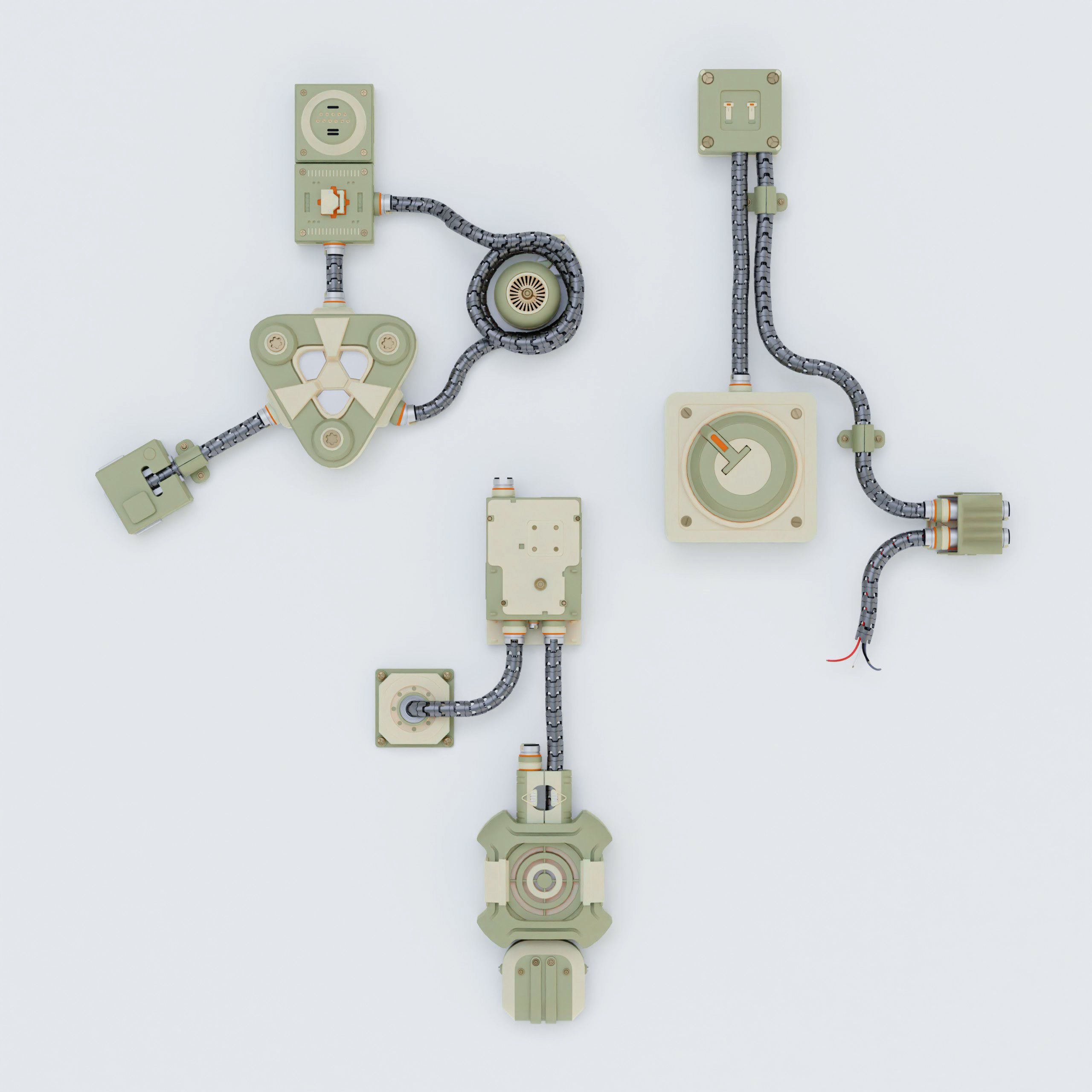 Equipment wires and connectors 3D model | CGTrader