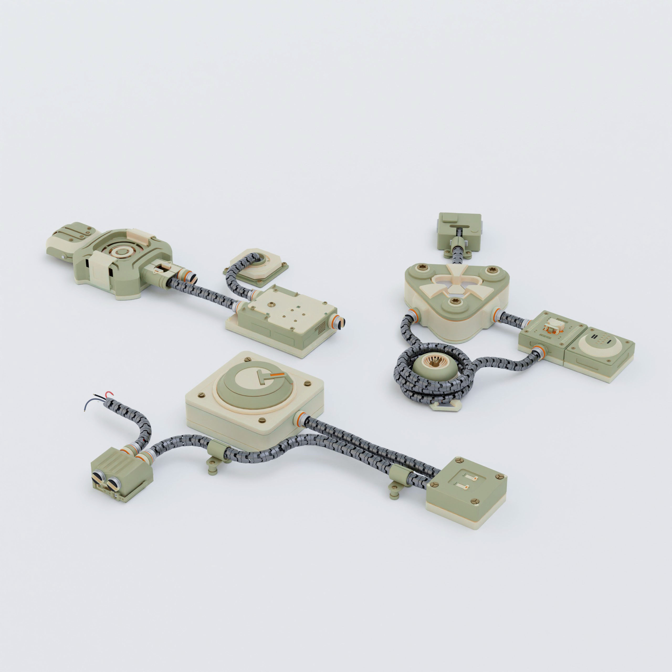 Equipment wires and connectors 3D model | CGTrader