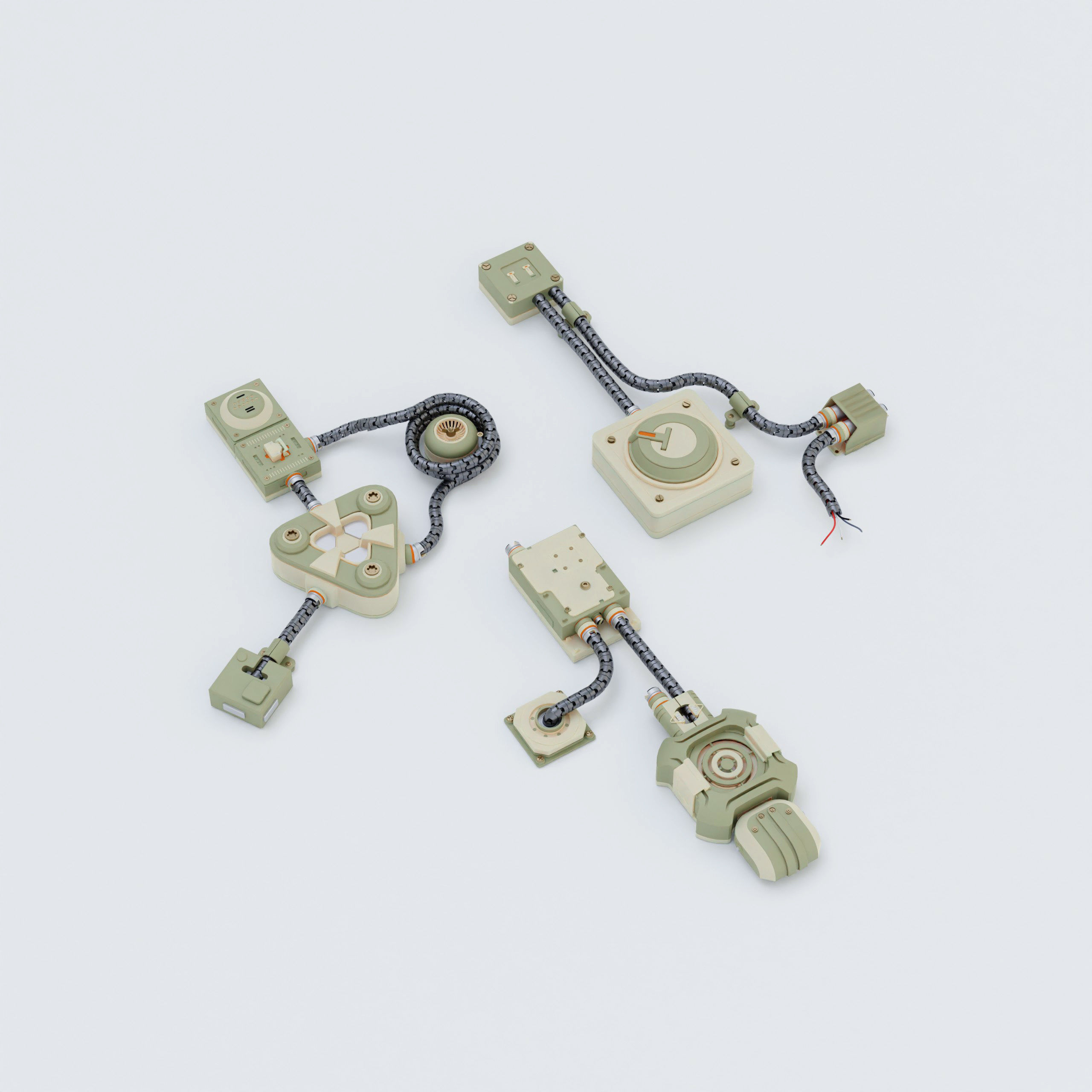 Equipment wires and connectors 3D model | CGTrader