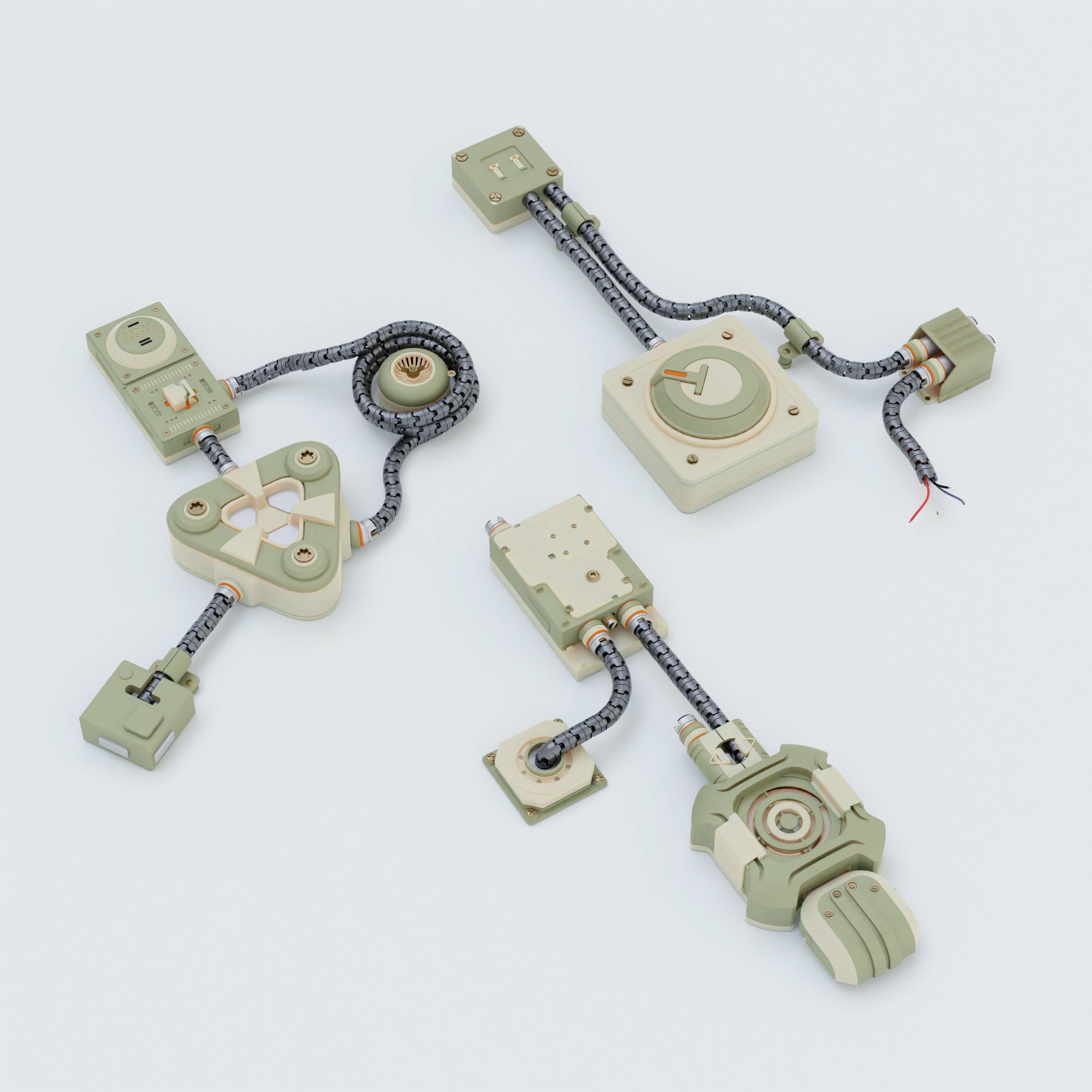 Equipment wires and connectors 3D model | CGTrader