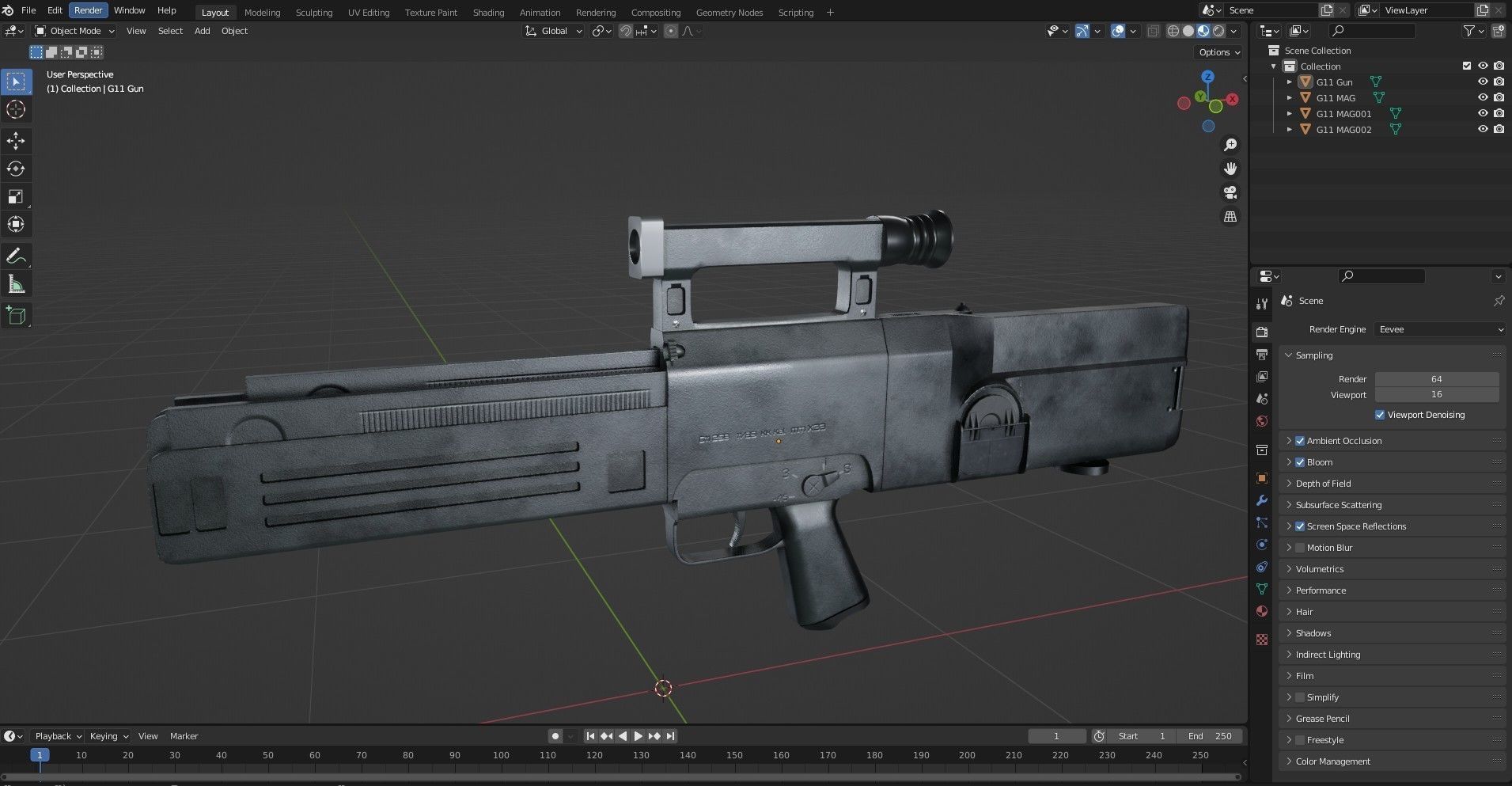 3D model G11 Assault Rifle VR / AR / low-poly | CGTrader