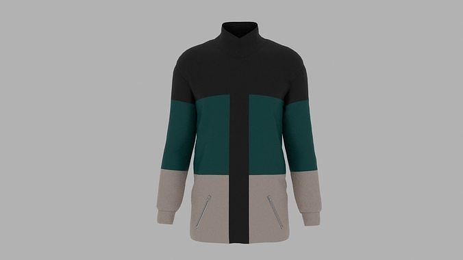 3D model Jacket colorblock VR / AR / low-poly | CGTrader