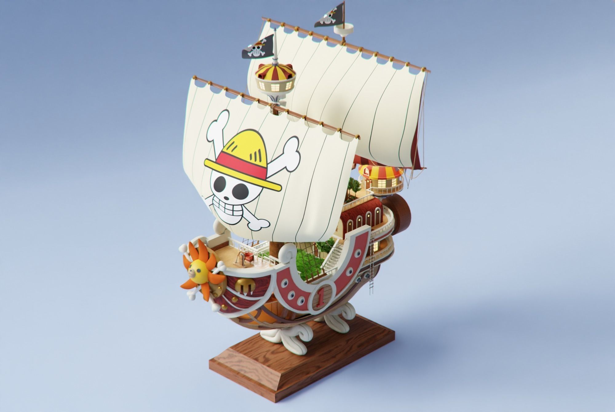One Piece Thousand Sunny Go Grand Ship 3D model animated | CGTrader