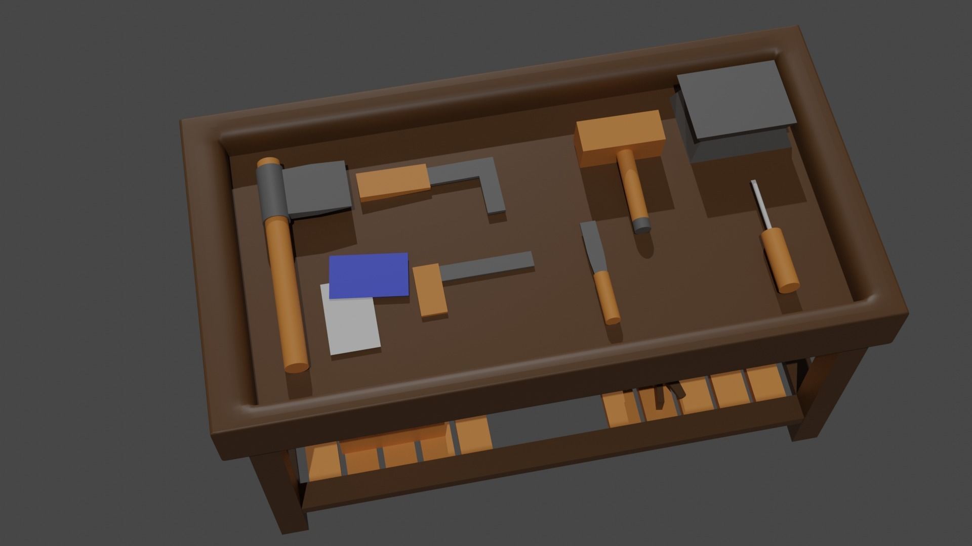 Low poly Tool Table 3D model | CGTrader