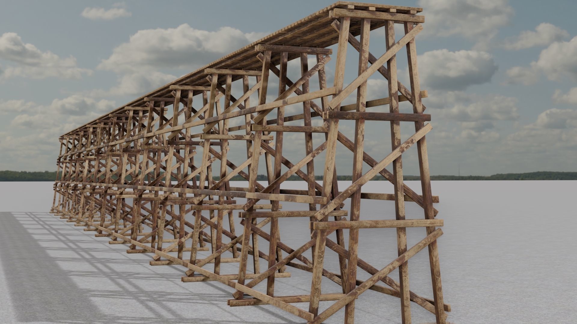 3D model Wood trestle bridge 3D model VR / AR / low-poly | CGTrader