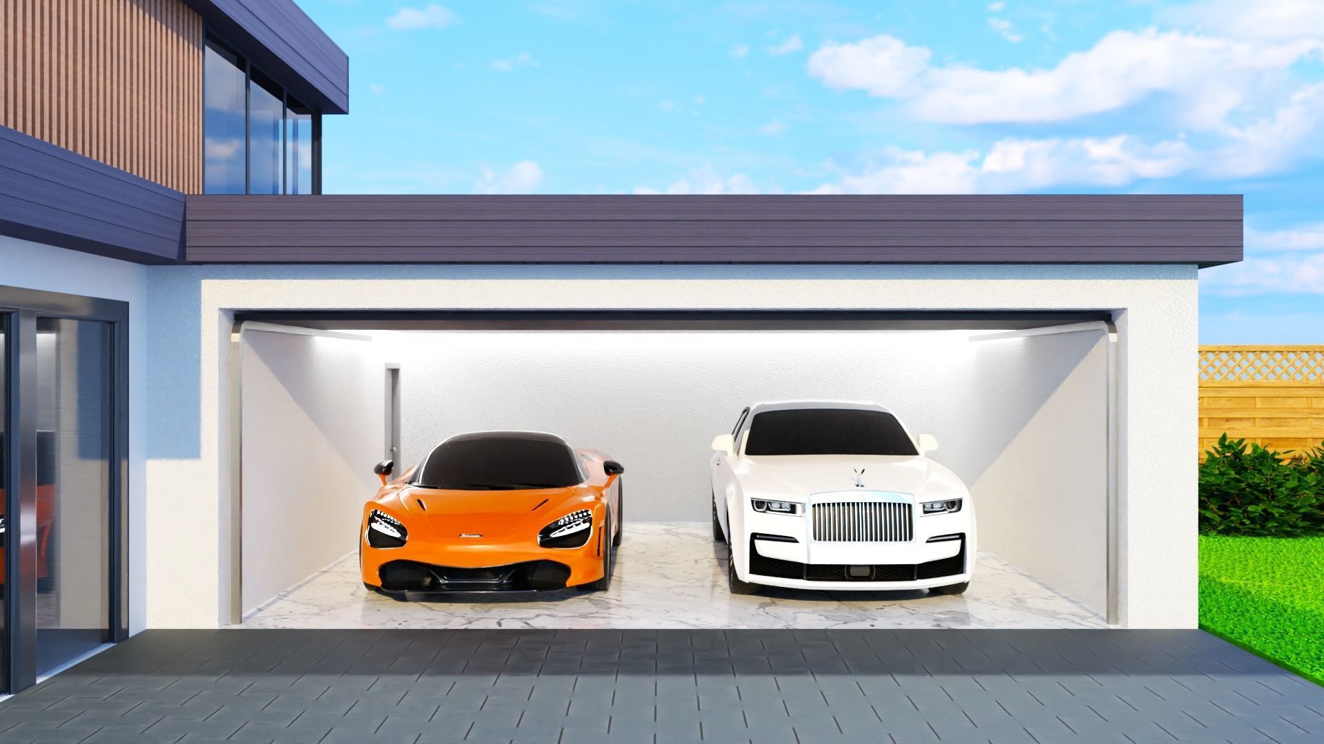 House garage free 3D model | CGTrader